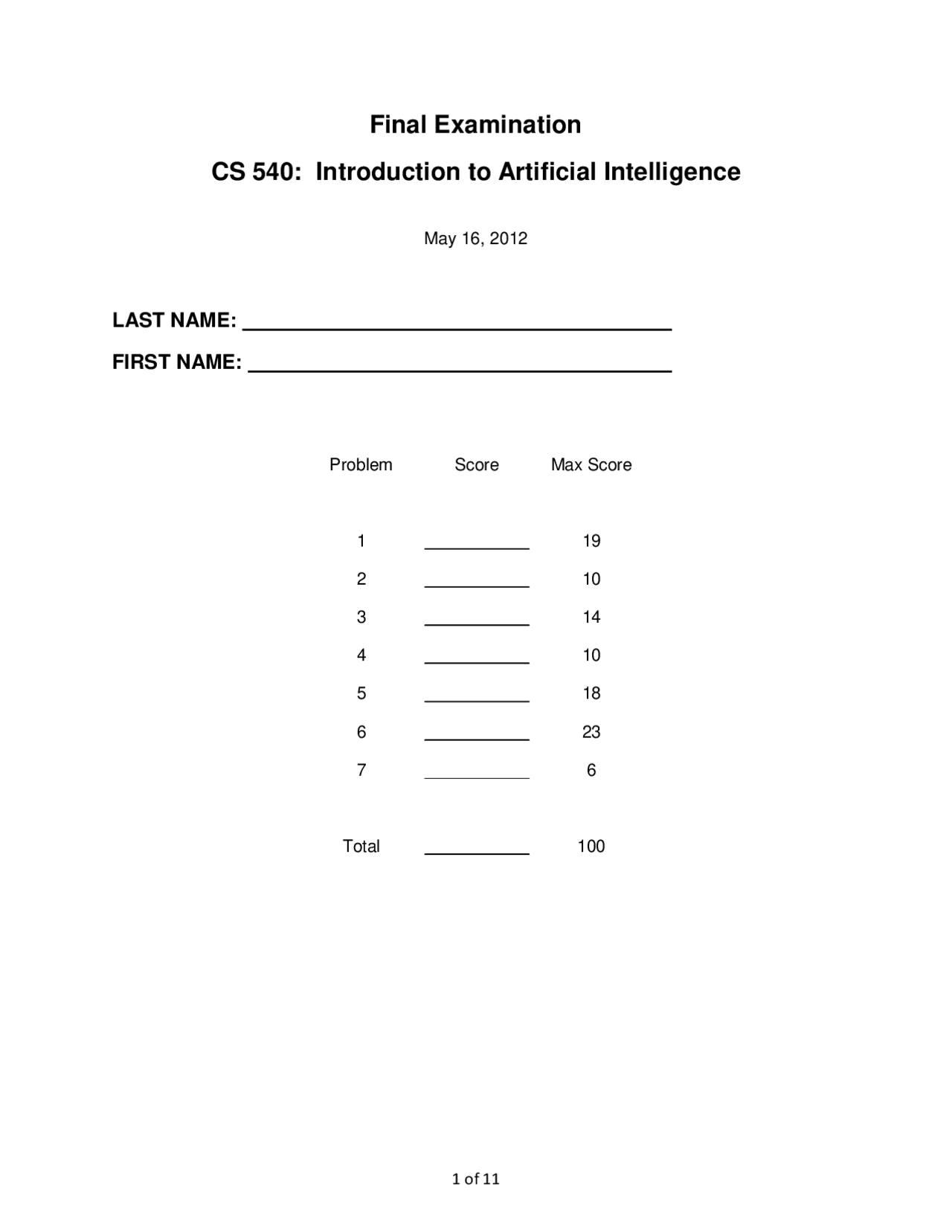 Propositional Logic - Artificial Intelligence - Exam | Exams Artificial ...
