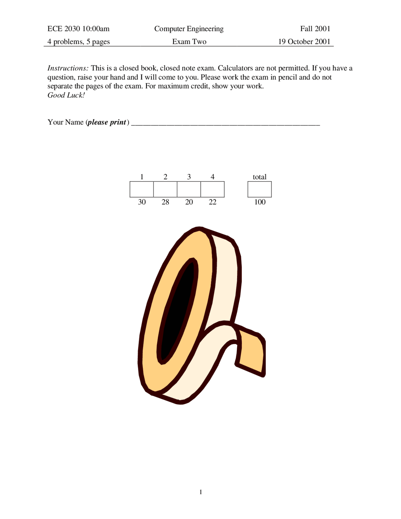 Binary Values - Computer Engineering - Exam | Exámenes Informática | Docsity