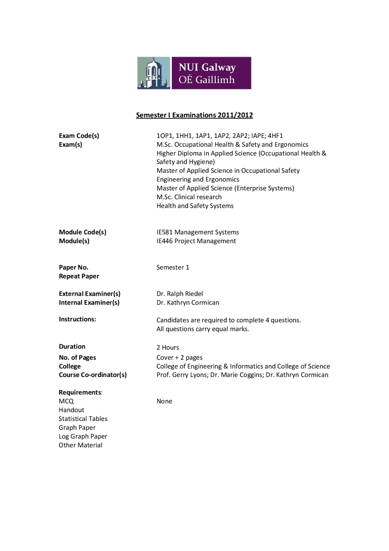 Software Application Project Management Past Exam Docsity