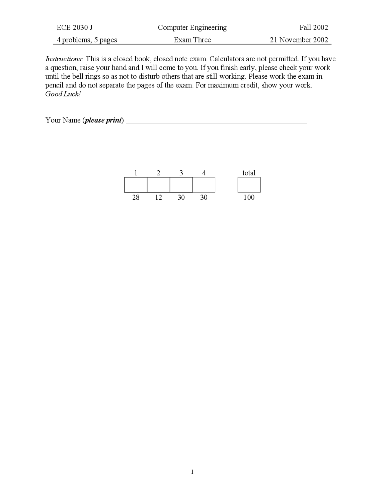 Memory Decoder Computer Engineering Exam Exams Computer Science