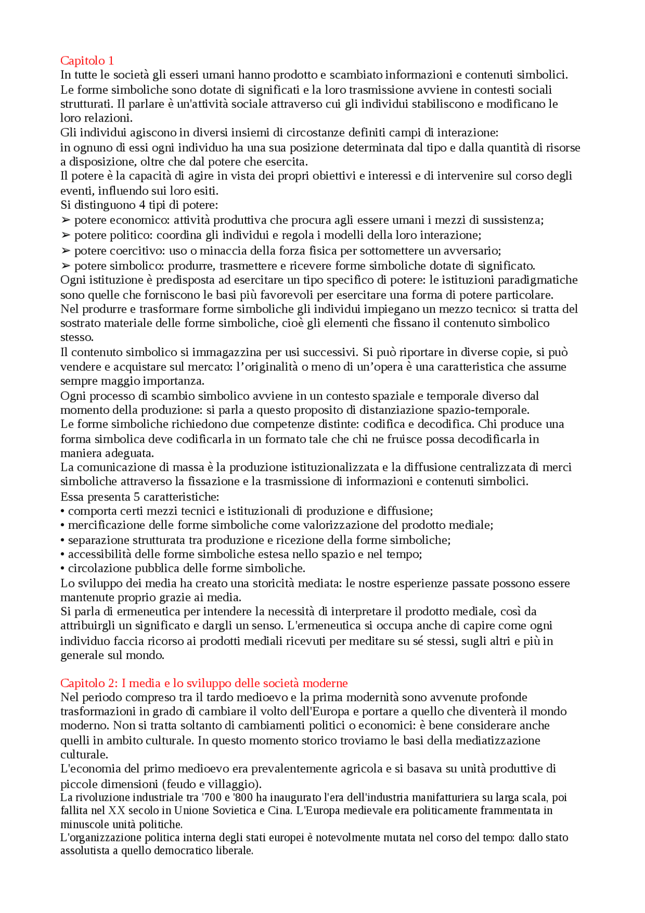 Mezzi Di Comunicazione E Modernità Docsity
