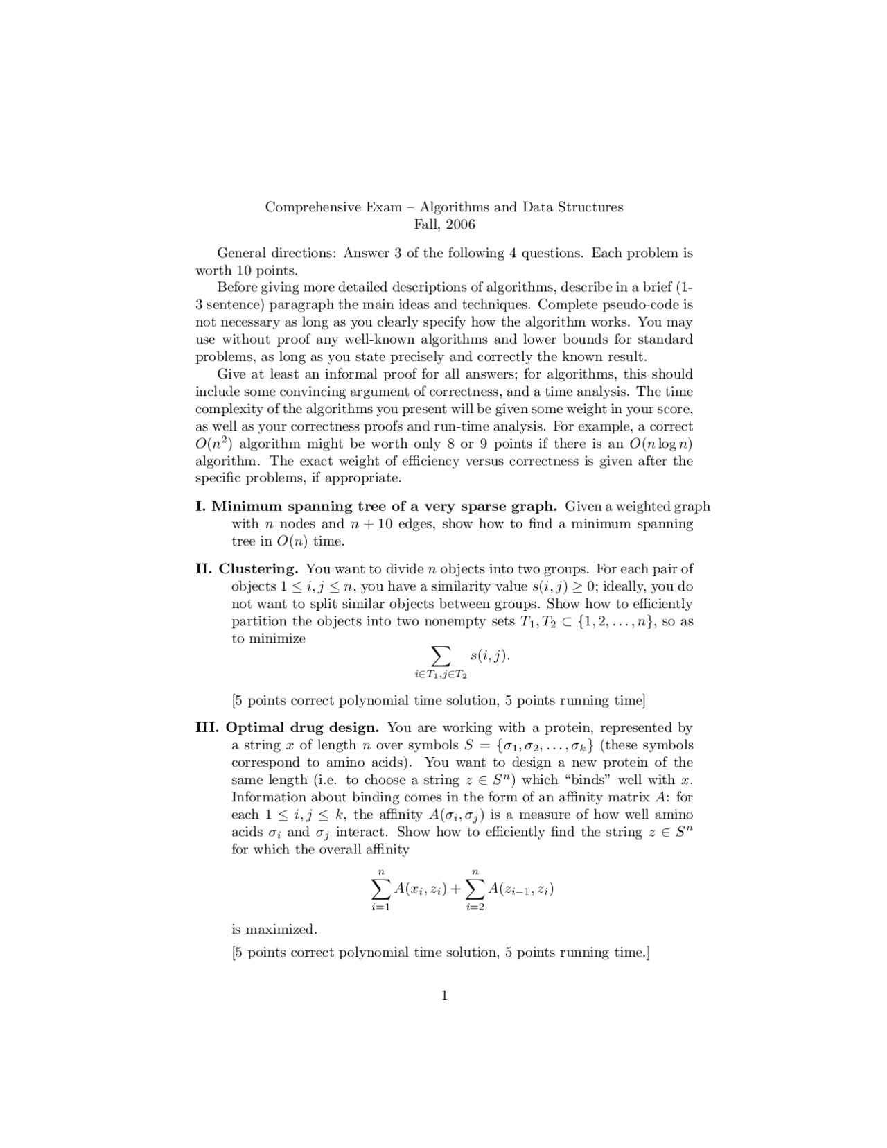 Convincing Algorithms Past Exam Paper Docsity