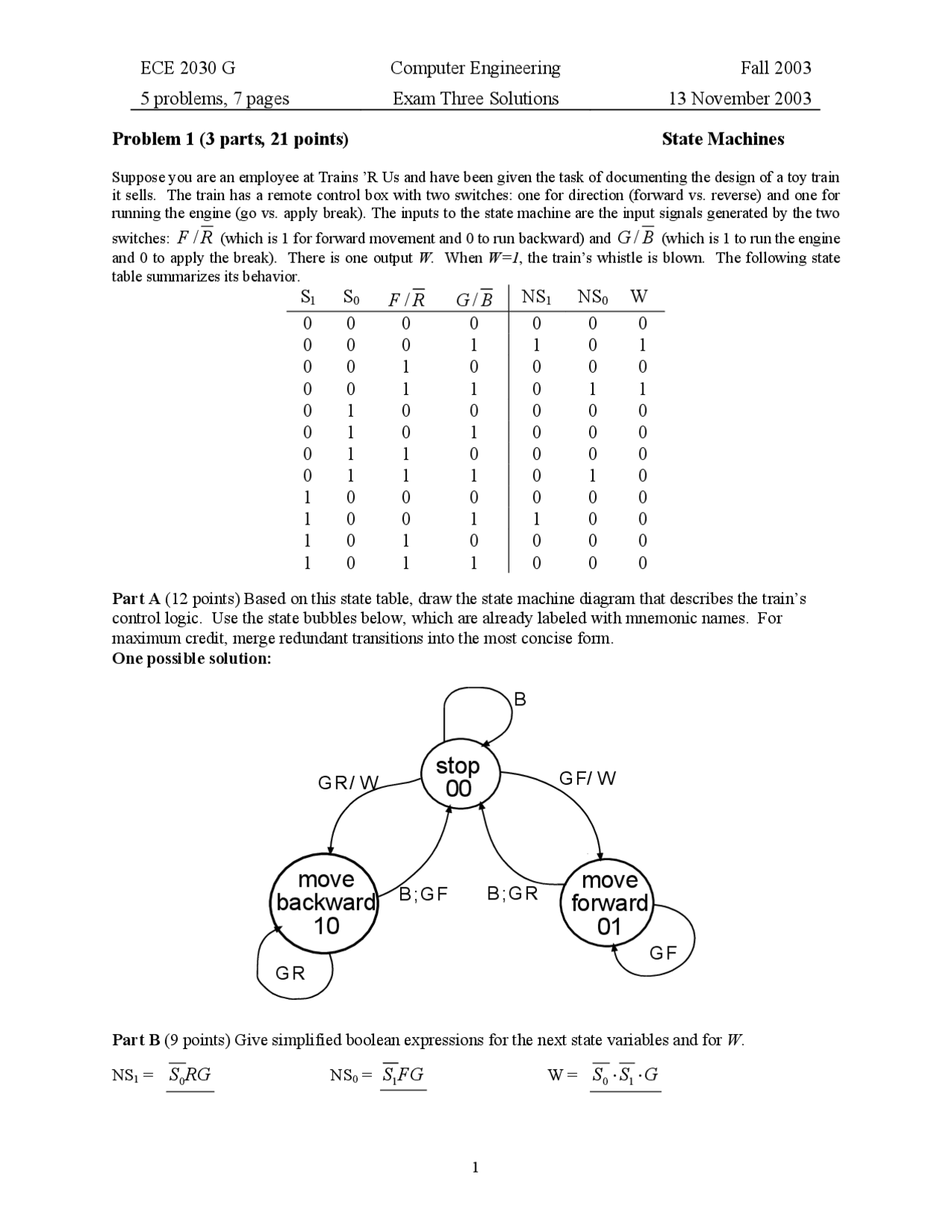 Transparent Latches - Computer Engineering - Solved Exam - Docsity