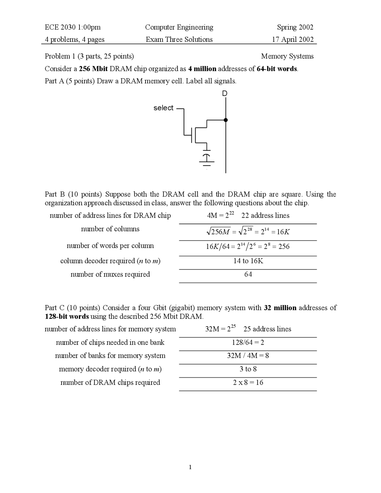 Least Significant Computer Engineering Solved Exam Docsity