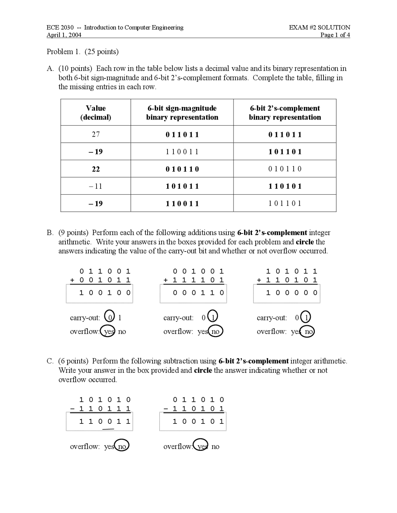 Function Using Computer Engineering Solved Exam Docsity