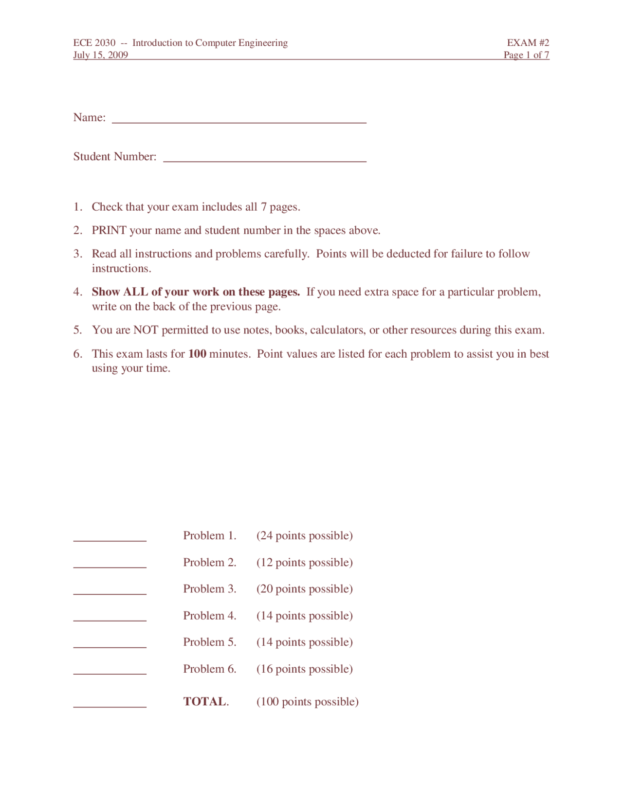Magnitude - Computer Engineering - Exam | Exams Computer Science | Docsity