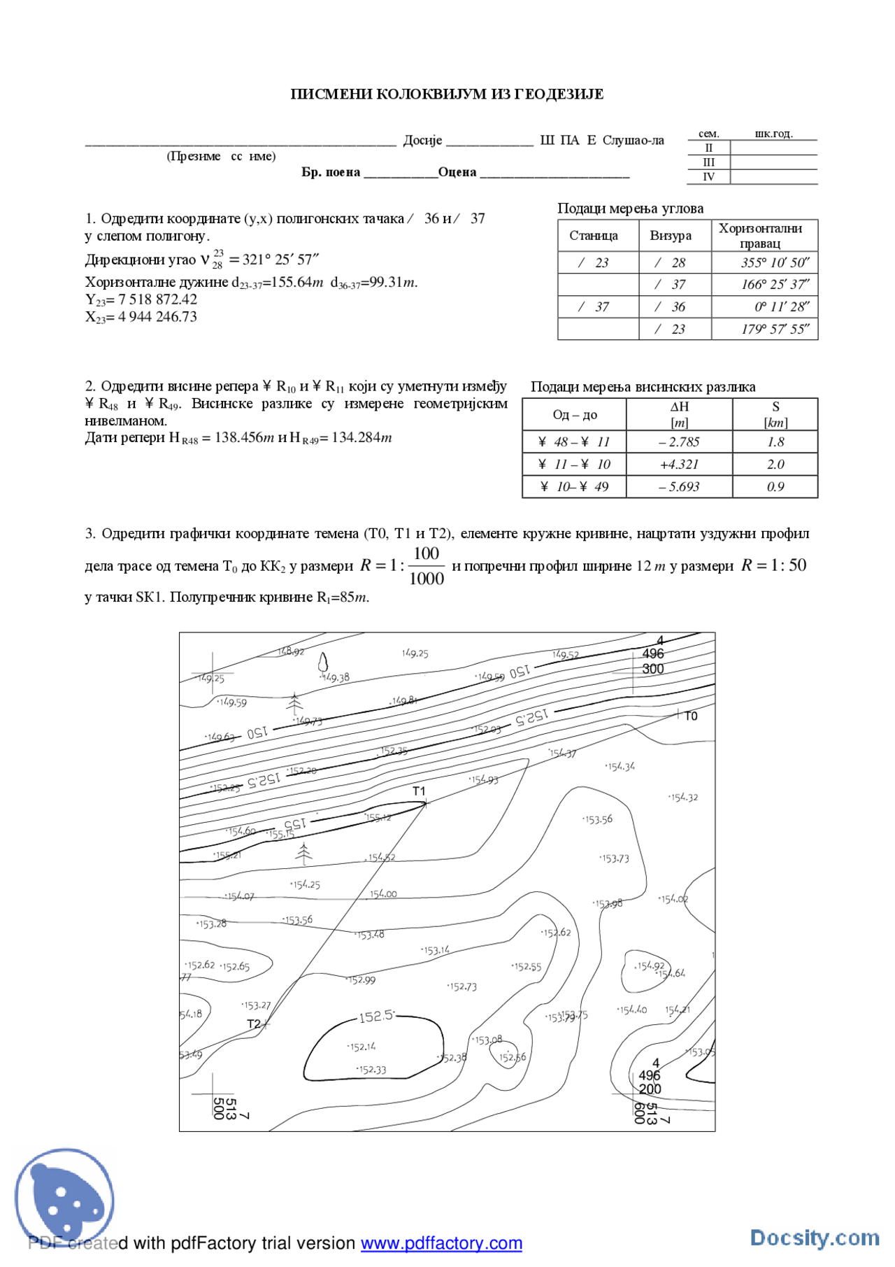 Ispit 2 Geodezija Šumarstvo Ispiti Predlog Geodezija Docsity
