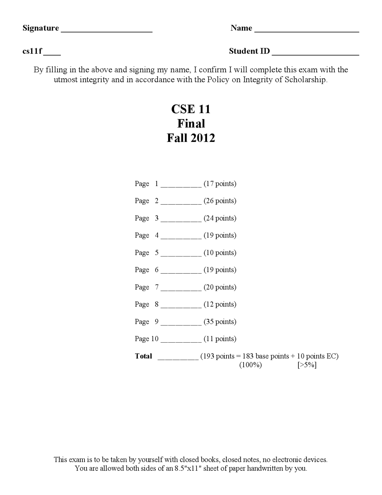 Segments are Executed - Java- Past Exam Paper - Docsity