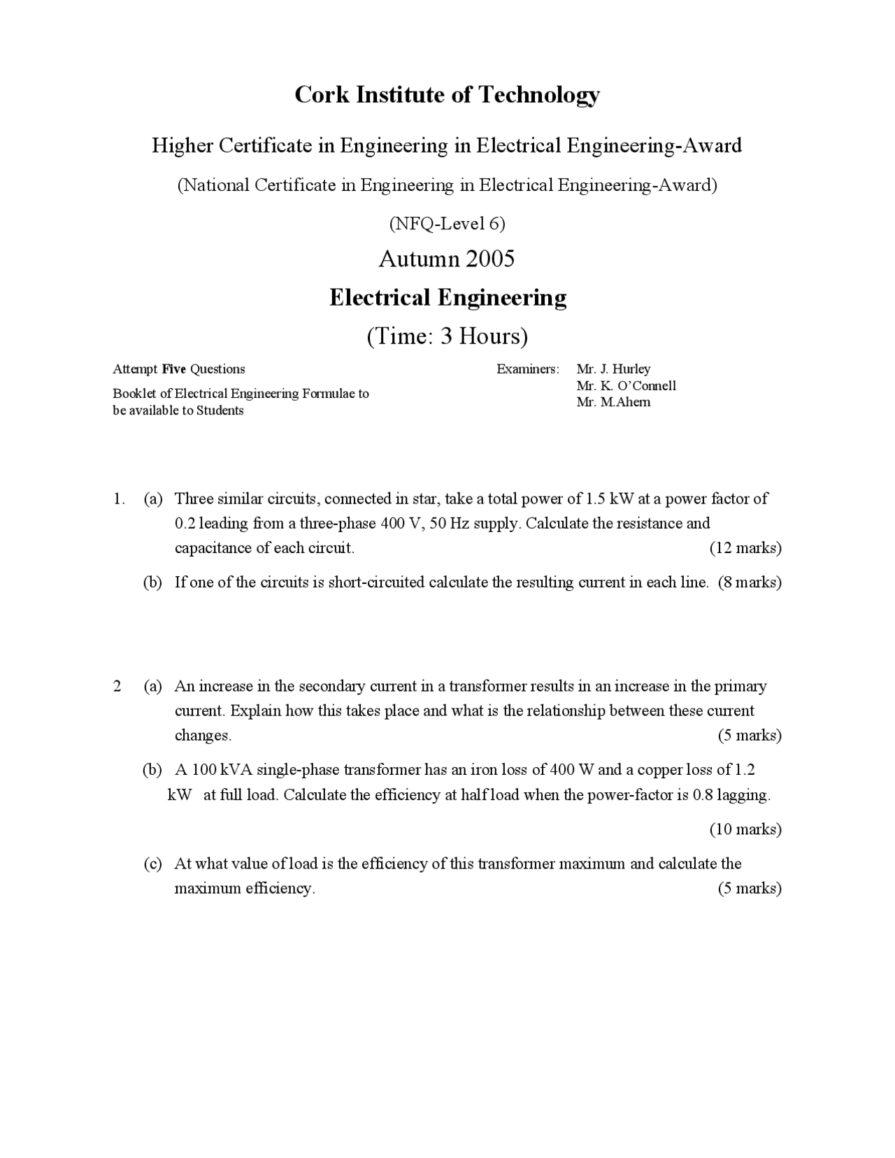 Shunt Type Motor - Electrical Engineering - Exam - Docsity