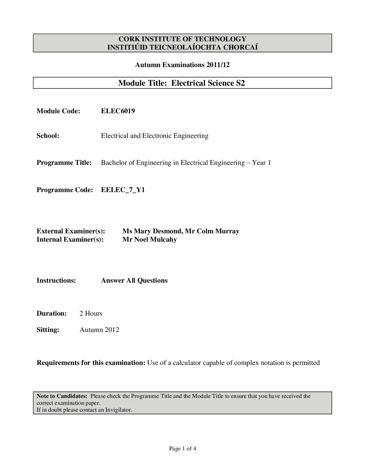 Rms Value Of Voltage Electrical Science And Circuits Exam Docsity