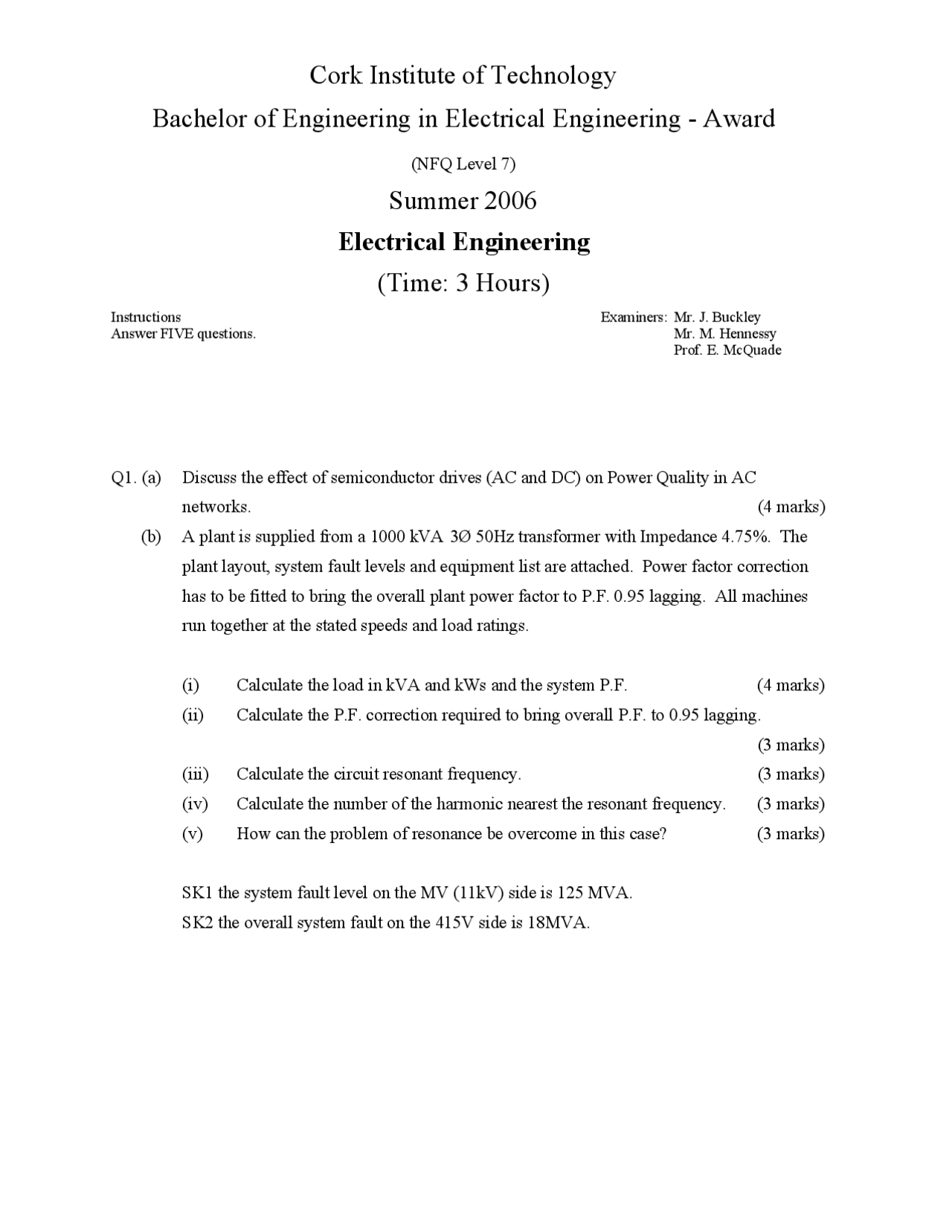 Circuit Resonant Frequency Electrical Engineering Exam Docsity