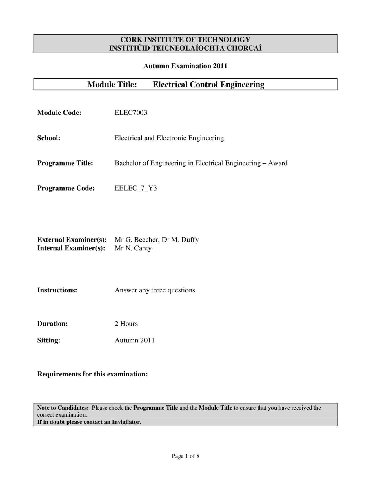Inverse Laplace Electrical Control Engineering Exam Docsity