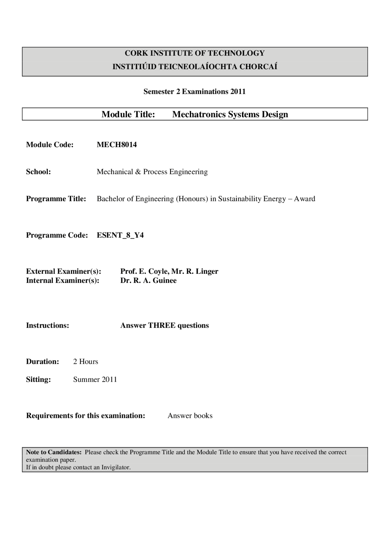 Potentiometer Mechatronics Systems Design Exam Docsity