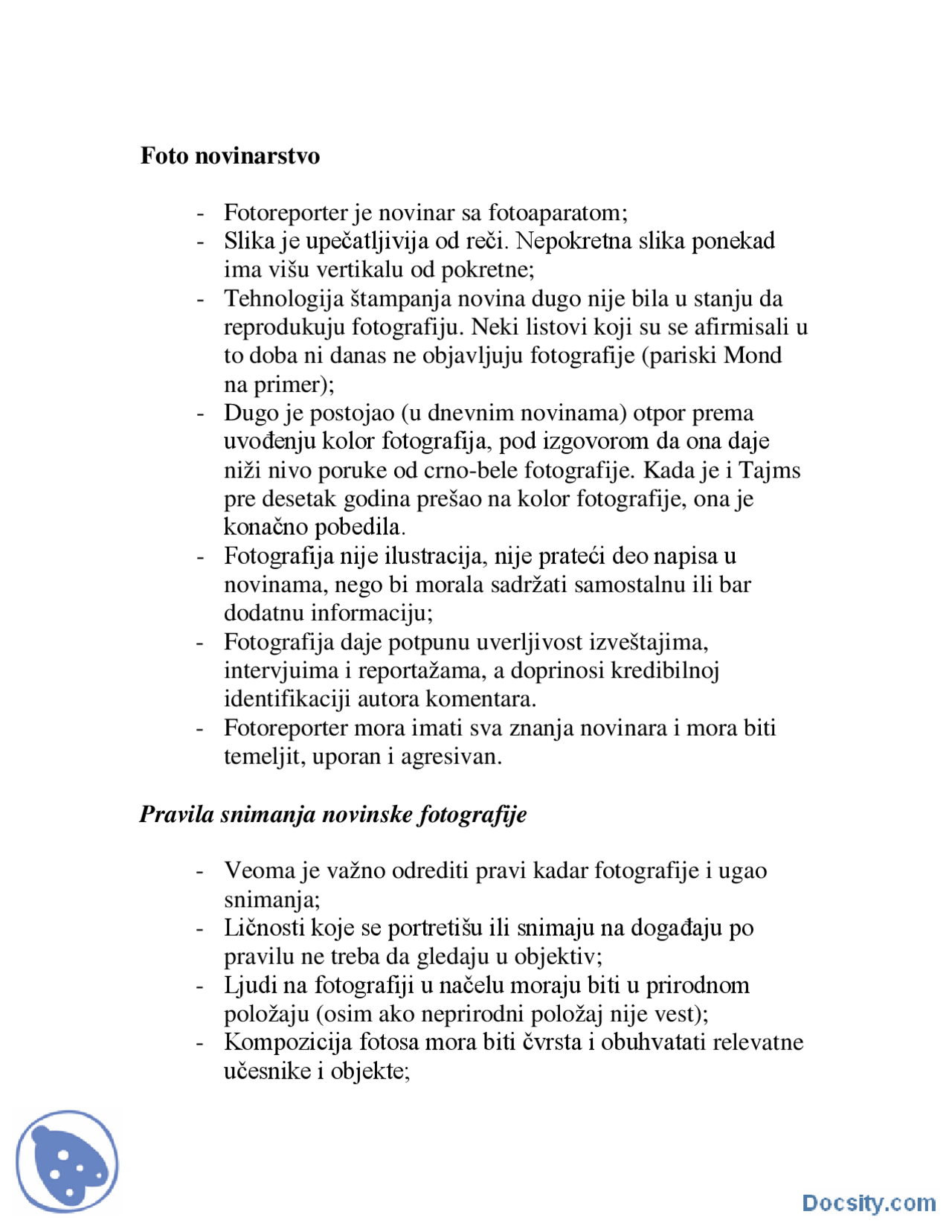 Foto novinarstvo-Skripta-Novinarstvo u štampanim medijima-Zurnalistika ...