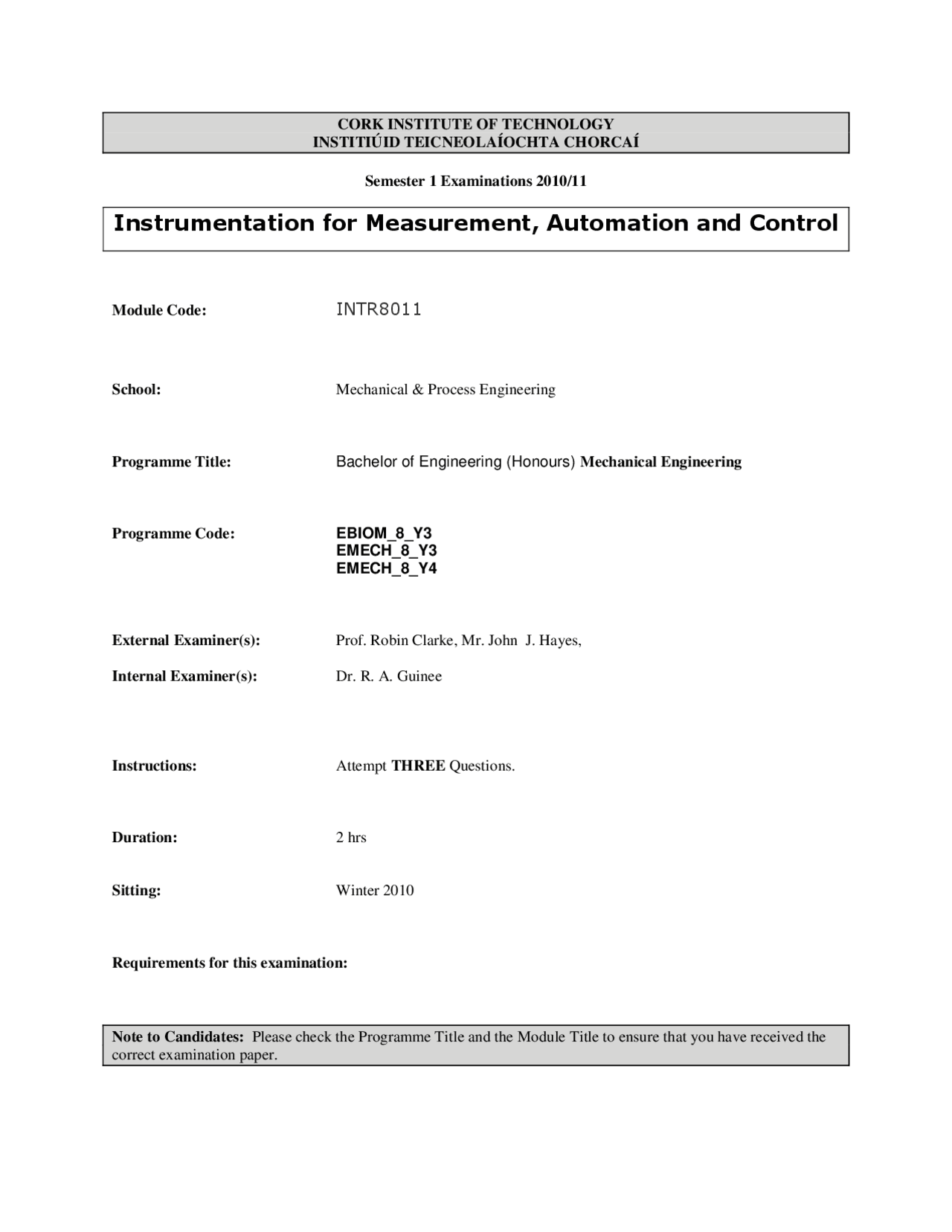 Linearity Instrumentation Exam Docsity