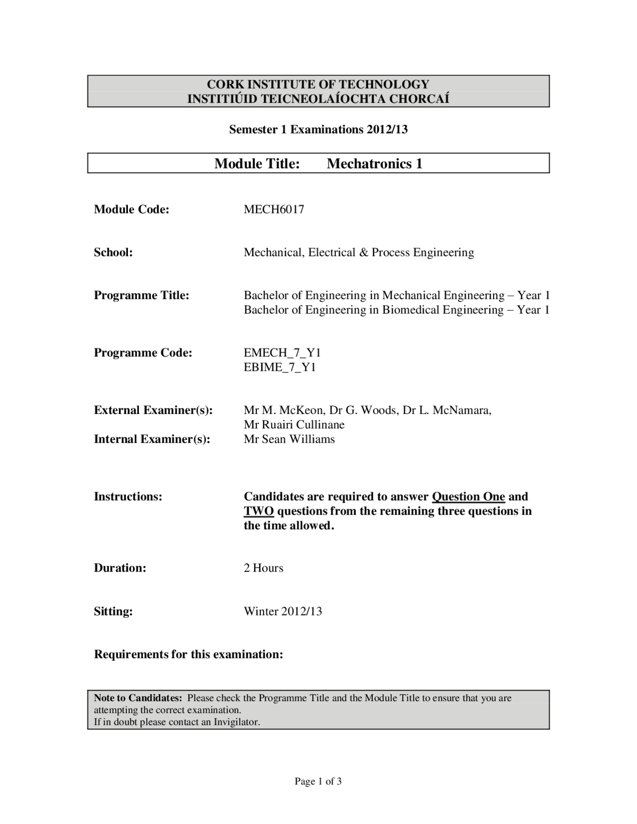 Relative Humidity Mechatronics Exam Exams Mechatronics Docsity