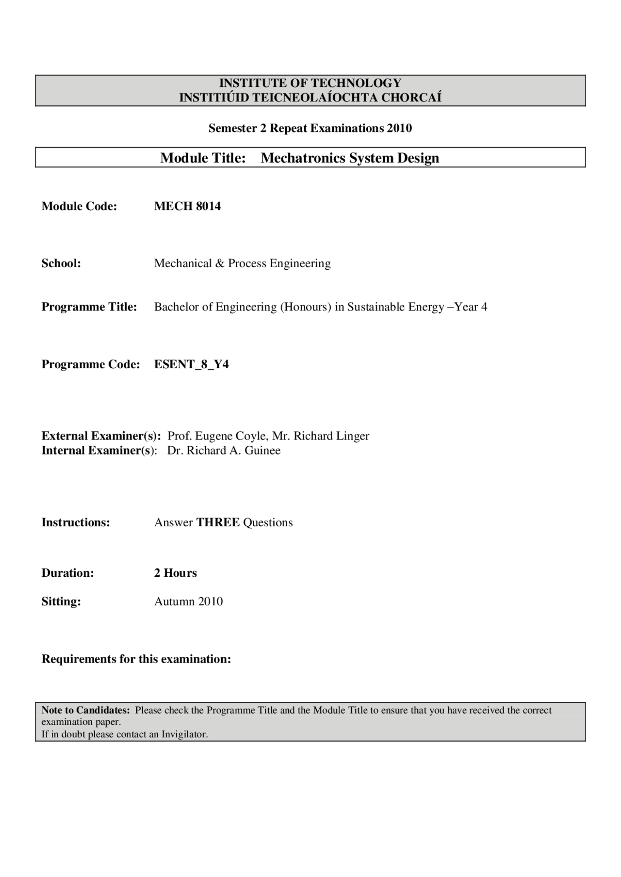 Toggle Flip Flop Mechatronics Systems Design Exam Docsity
