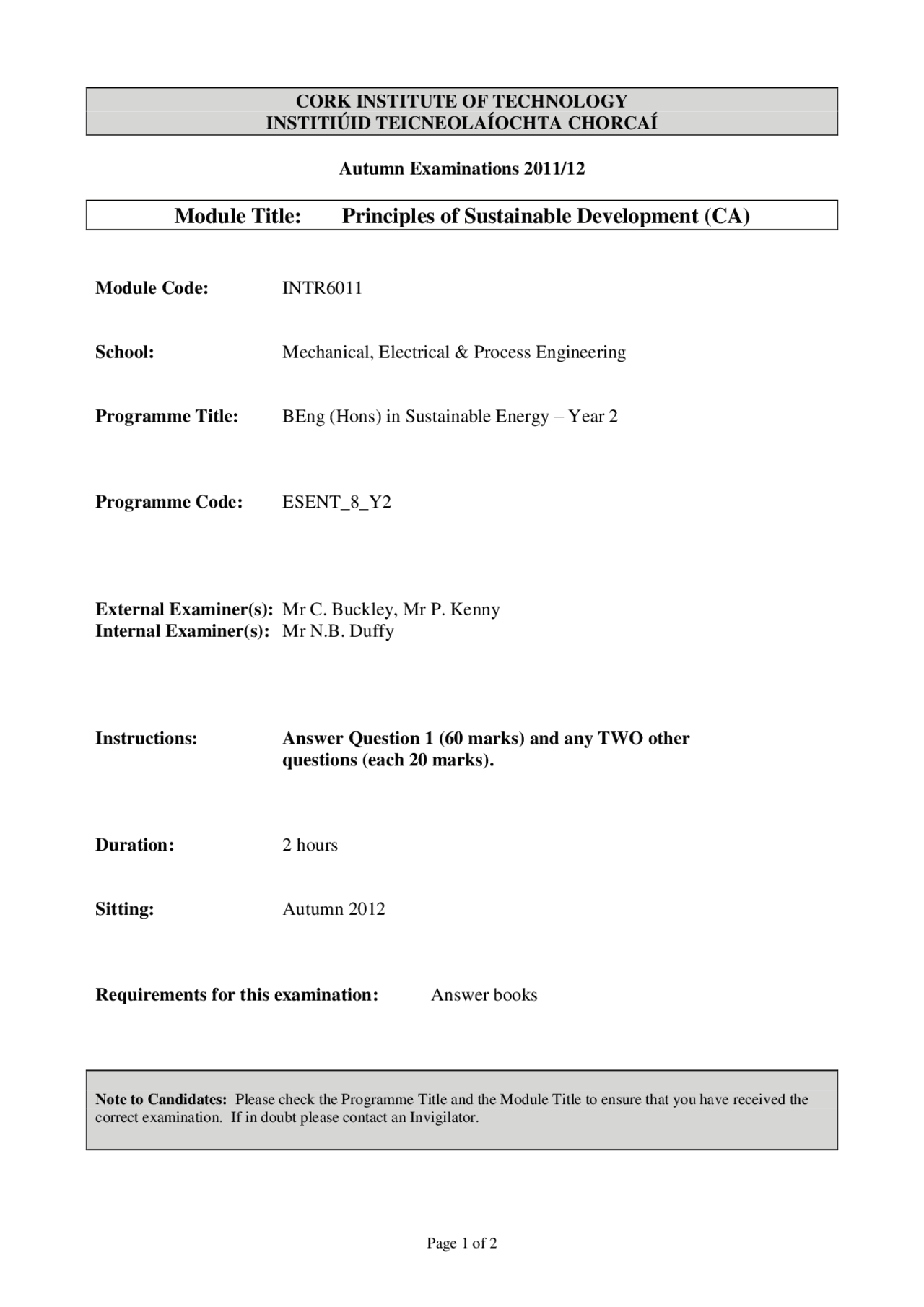 Ecosystem Principles Of Sustainable Development Exam Exams