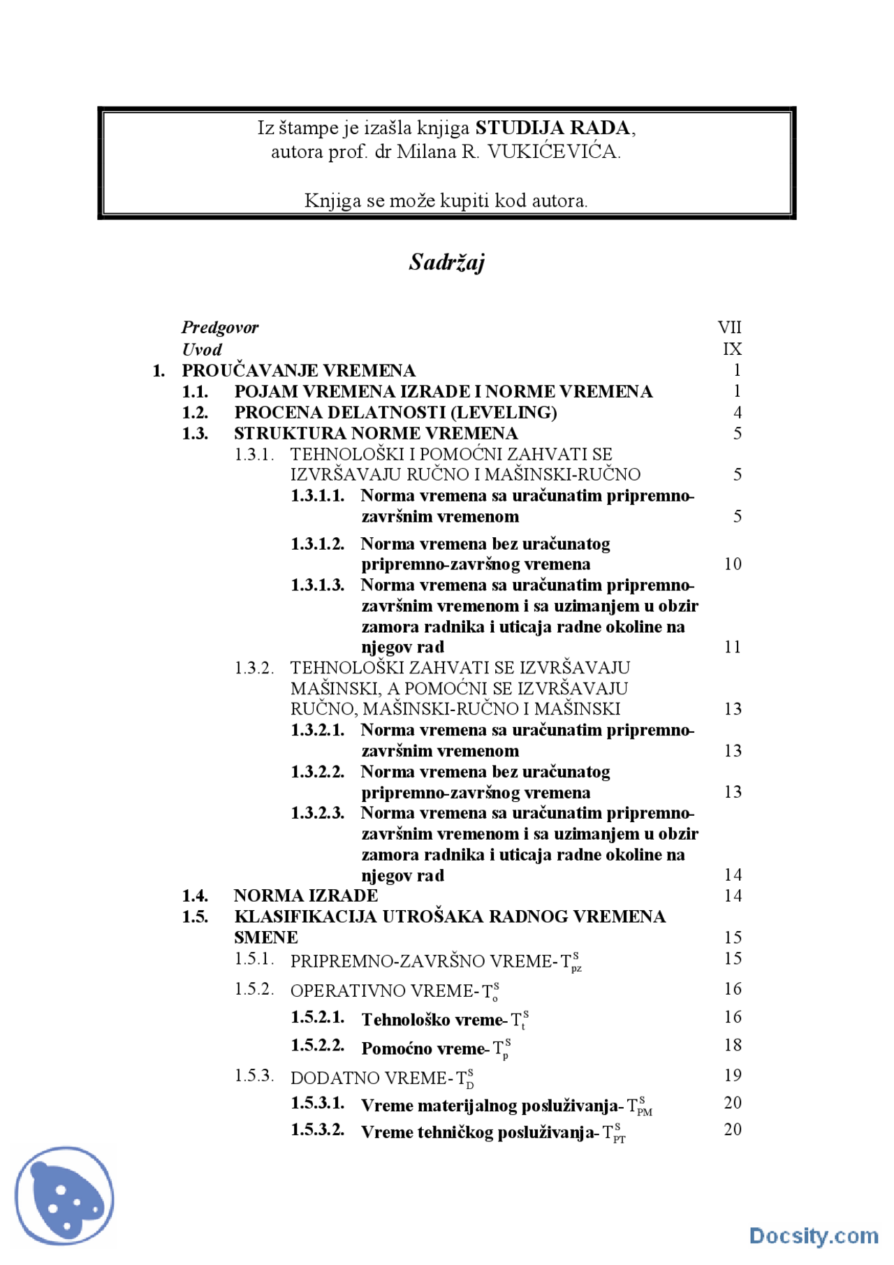 Studija rada - Knjiga- Organizacija proizvodnje- Šumarstvo | Rezime' predlog Organizacija ...