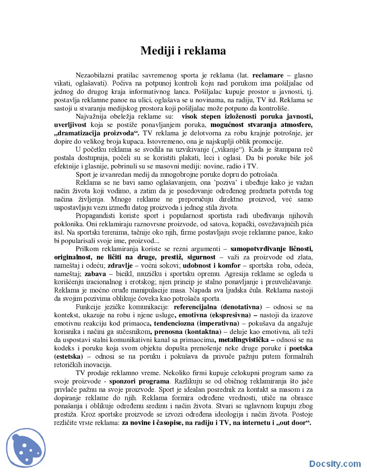 Mediji i reklama-Skripta-Sociologija masovnih komunikacija-Zurnalistika ...