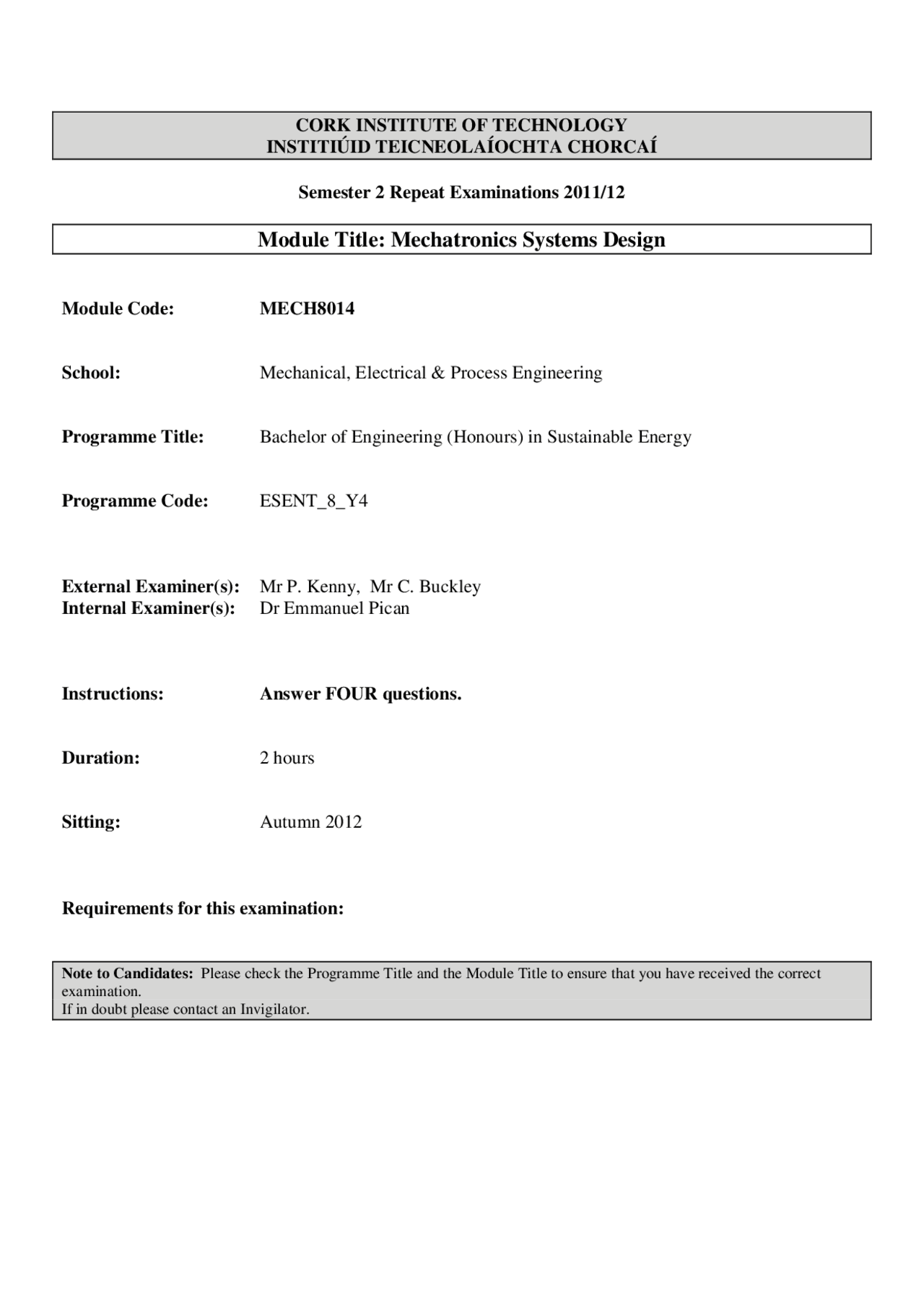 Boolean Simplification Mechatronics Systems Design Exam Docsity