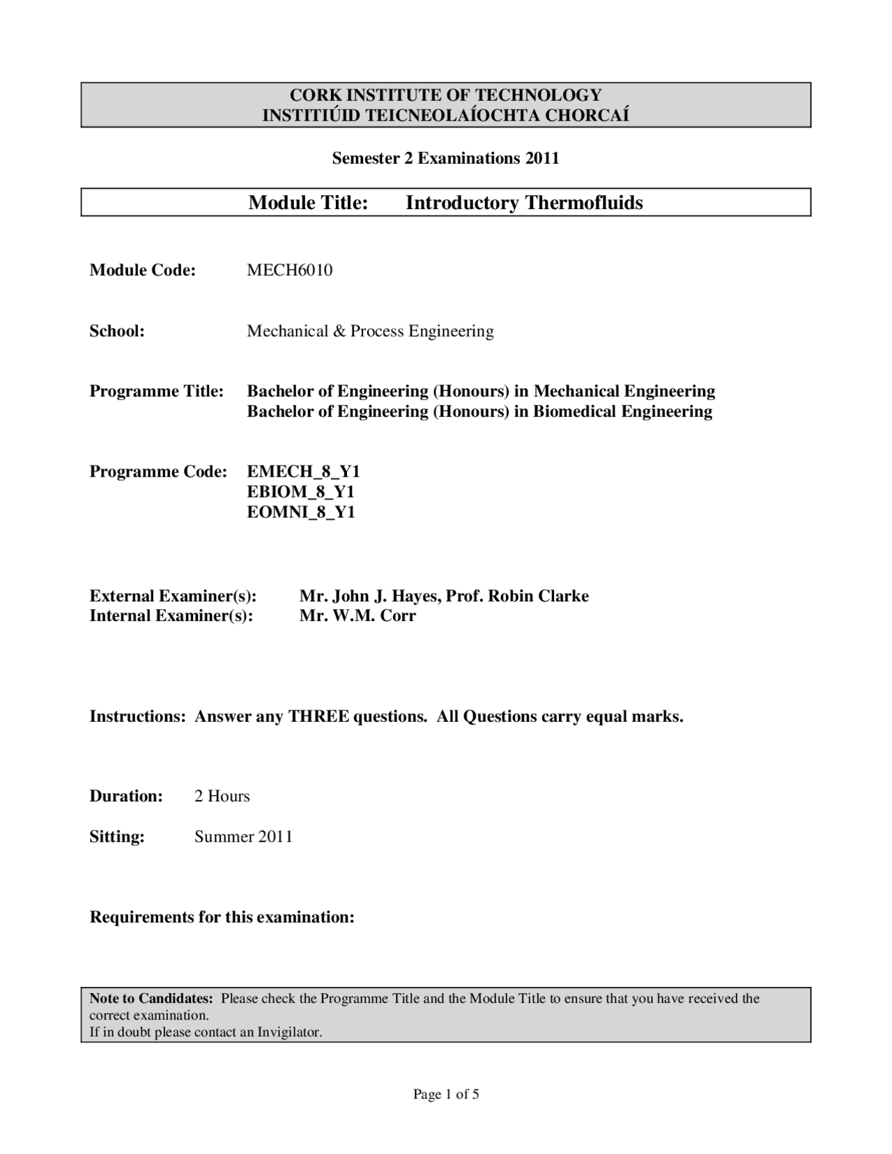 Converging Pipe Section - Introductory Mechanical Engineering - Exam ...