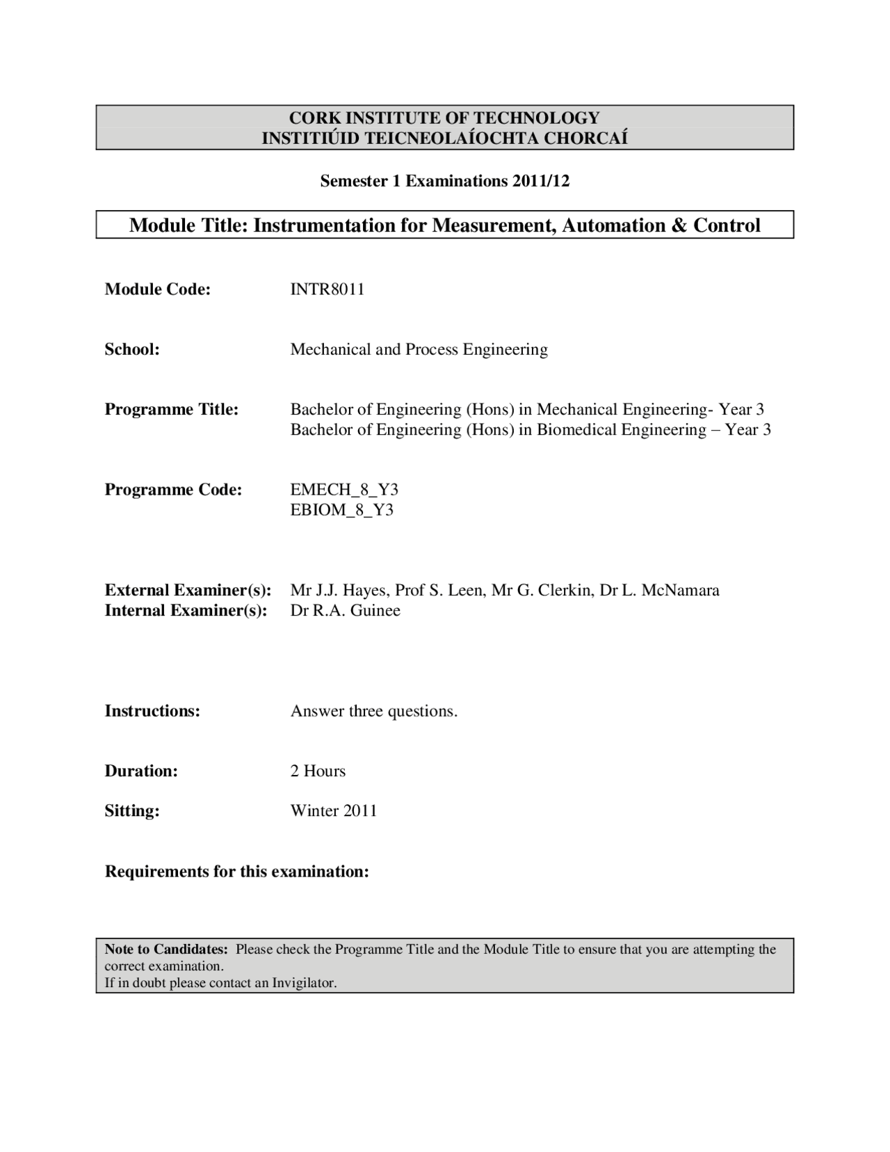 Hysteresis Instrumentation Exam Docsity