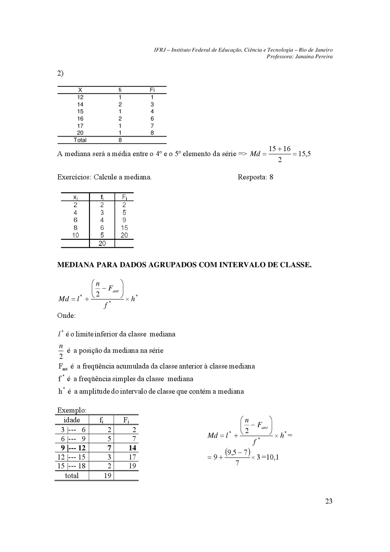 Estatística Parte2 - Docsity