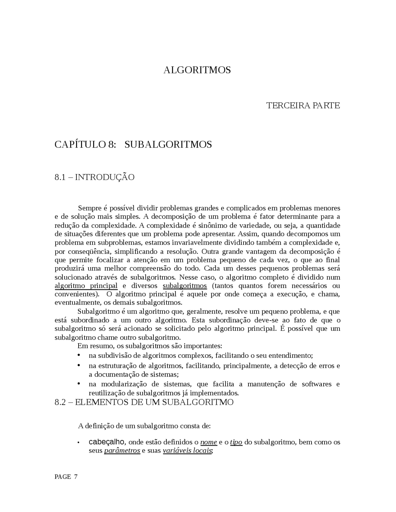 Algoritmos Apostilas Estatística Parte C Docsity
