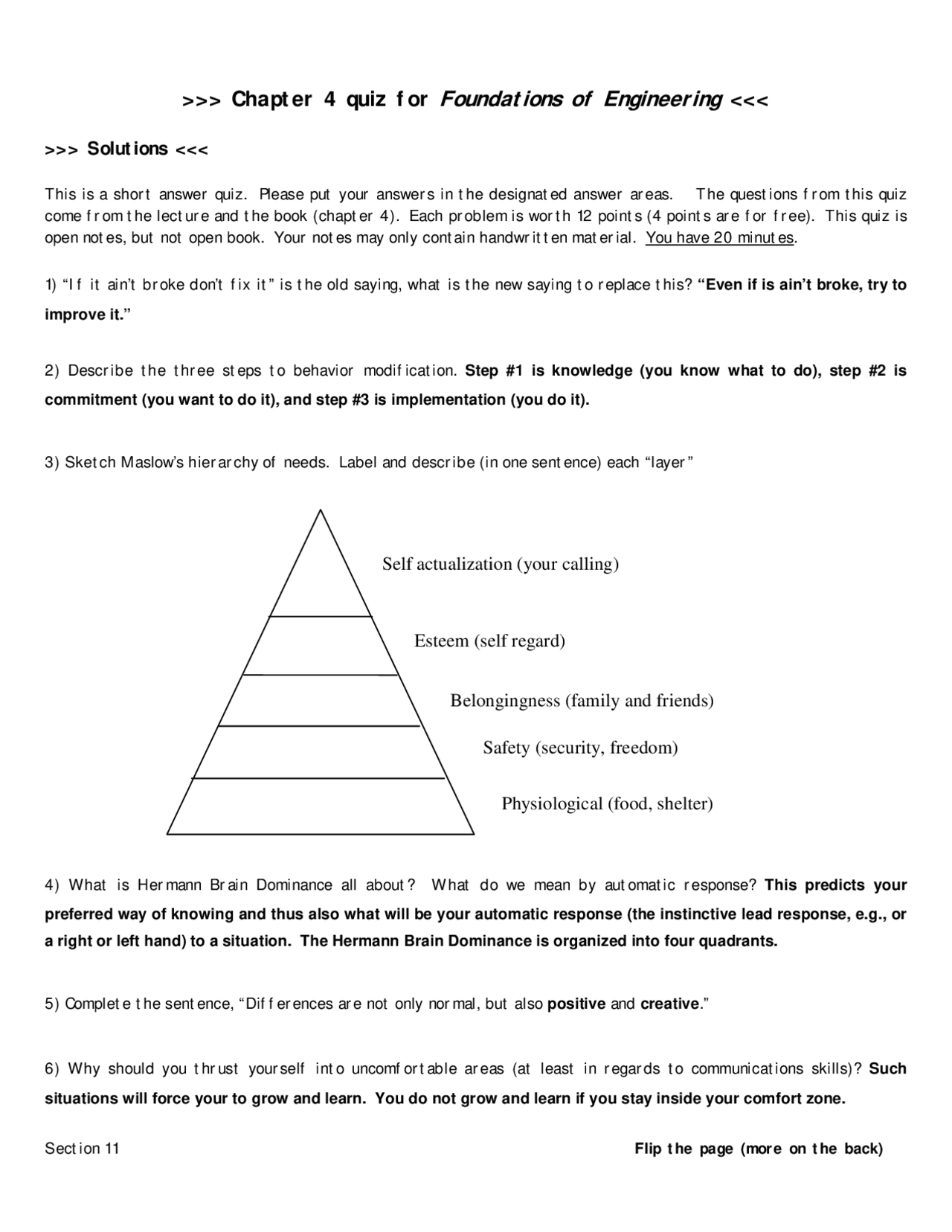Positive Results Foundations Of Engieering Solved Quiz Docsity
