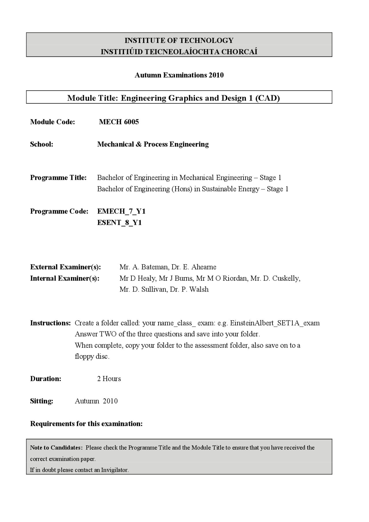 Plot the Locus - CAD - Exam | Exams Computer Aided Design (CAD) | Docsity