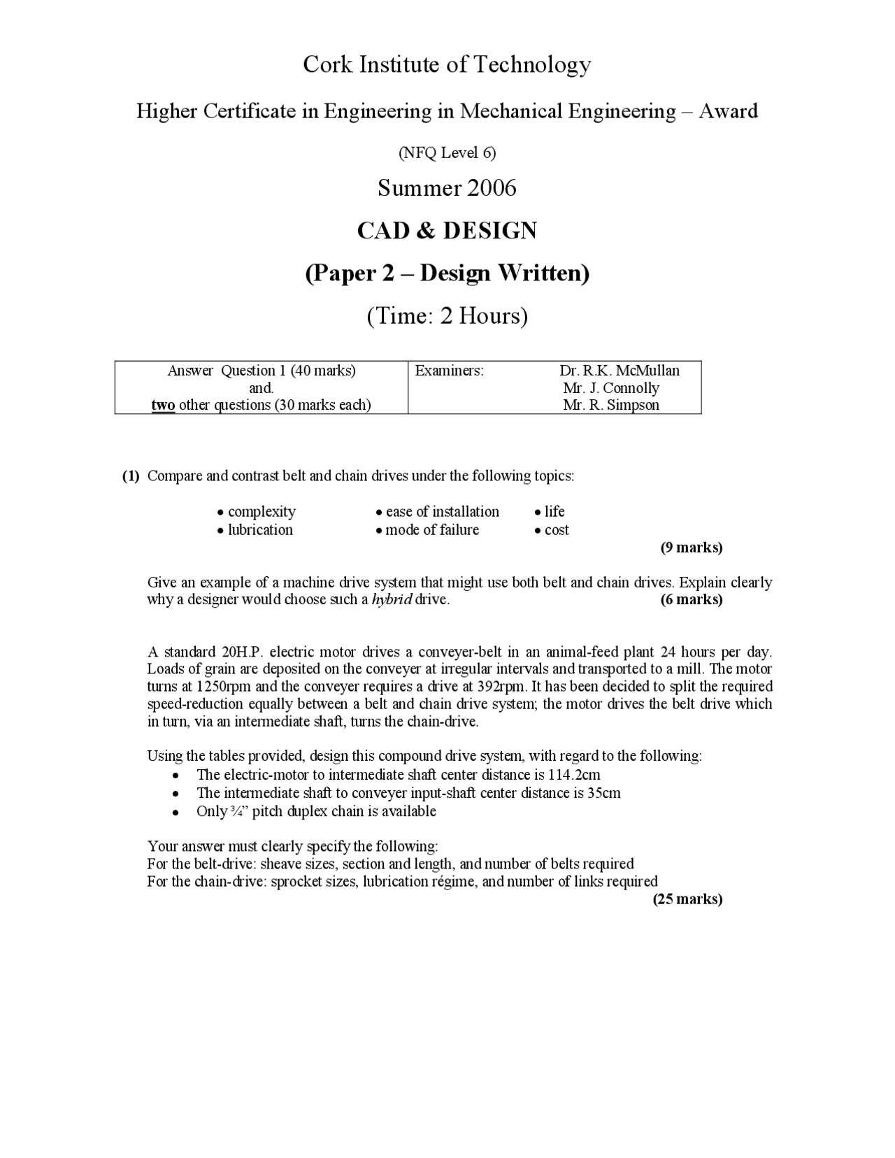 Complexity - CAD - Exam - Docsity