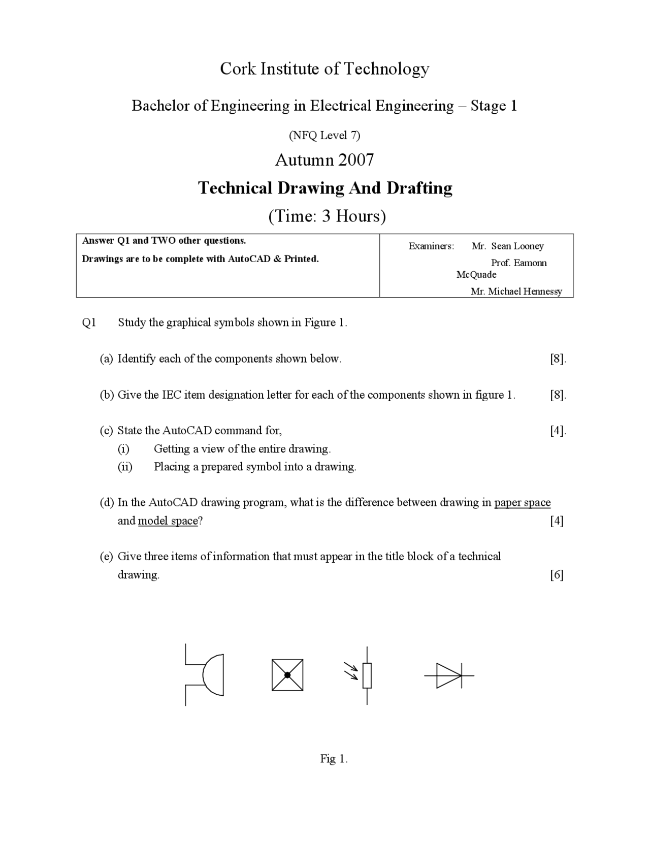 Electrical Layout - Technical Drawing and Draughting - Past Exam Paper ...