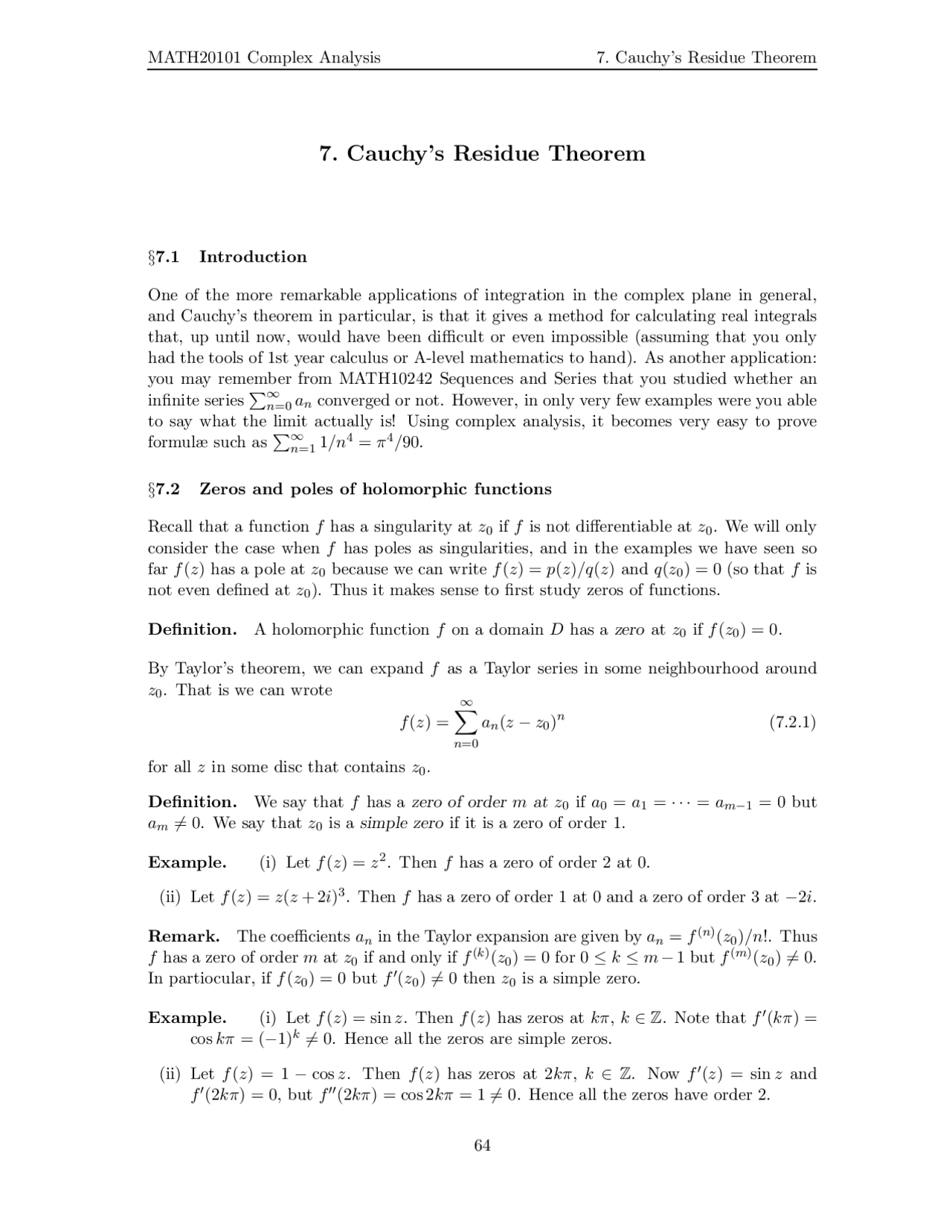 Complex Analysis Apostilas Matematica Part7 Docsity