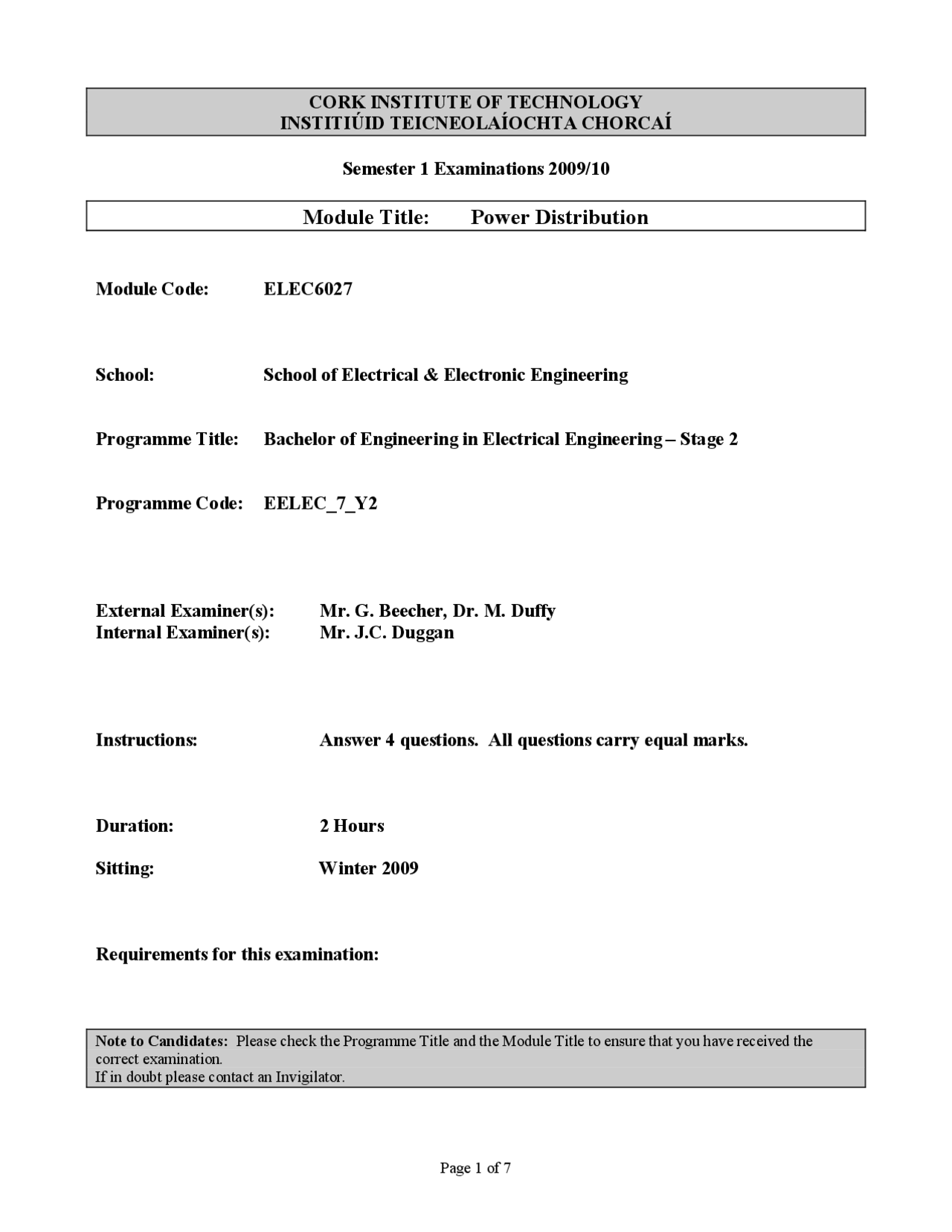 Bad Low Powerfactor Power Distribution Past Exam Paper Docsity