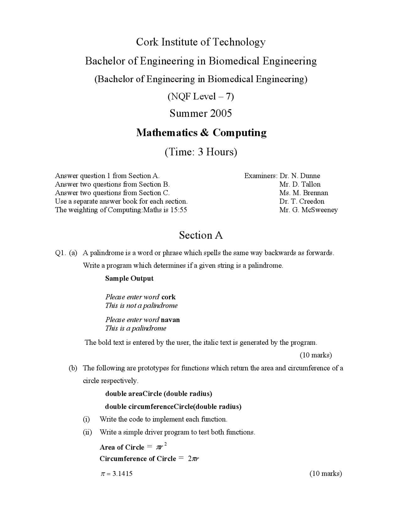 Simultaneous Equations Mathematics And Computing Exam Exams