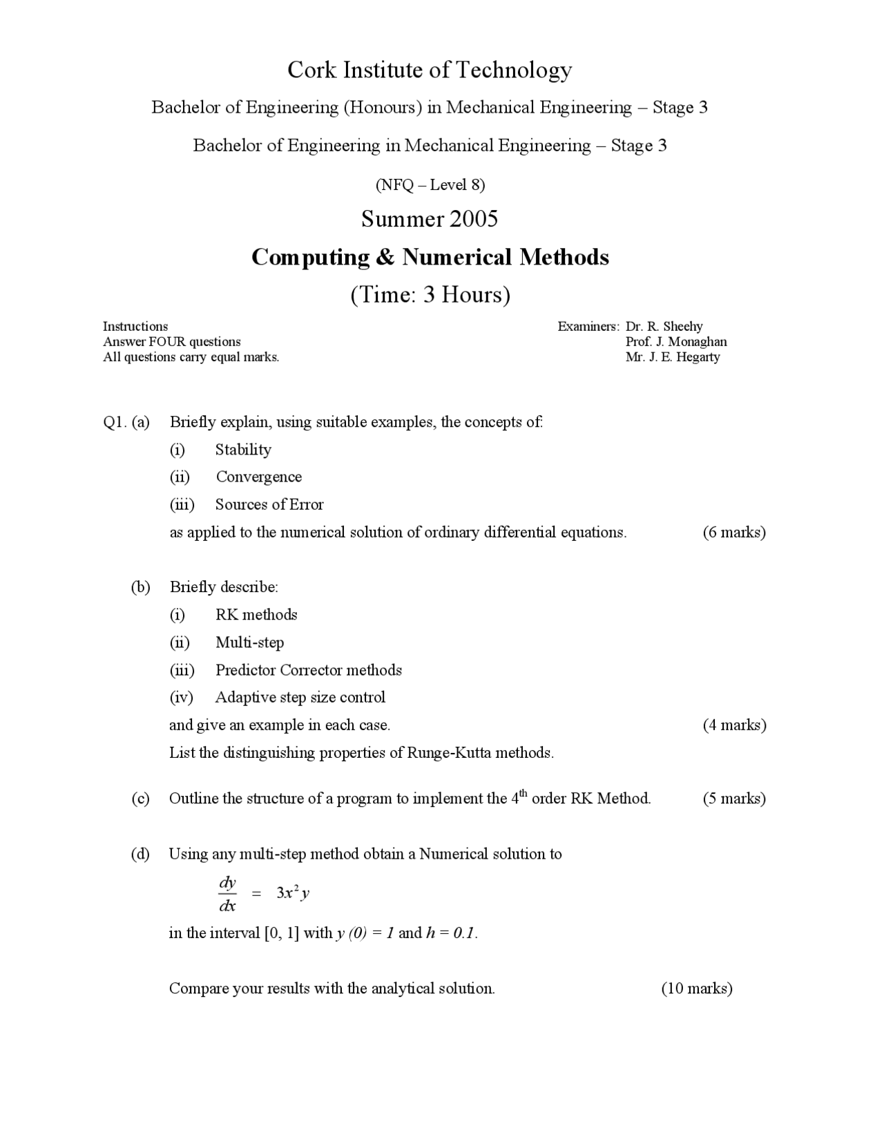 Adaptive Step Size Control Computing And Numerical Methods Exam