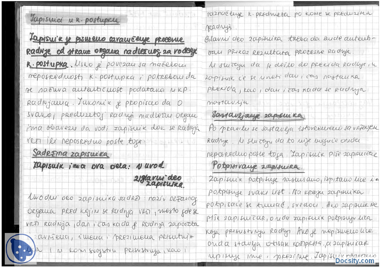 Zapisnik u krivicnom postupku-Skripta-Krivicno procesno pravo-Pravo1 ...