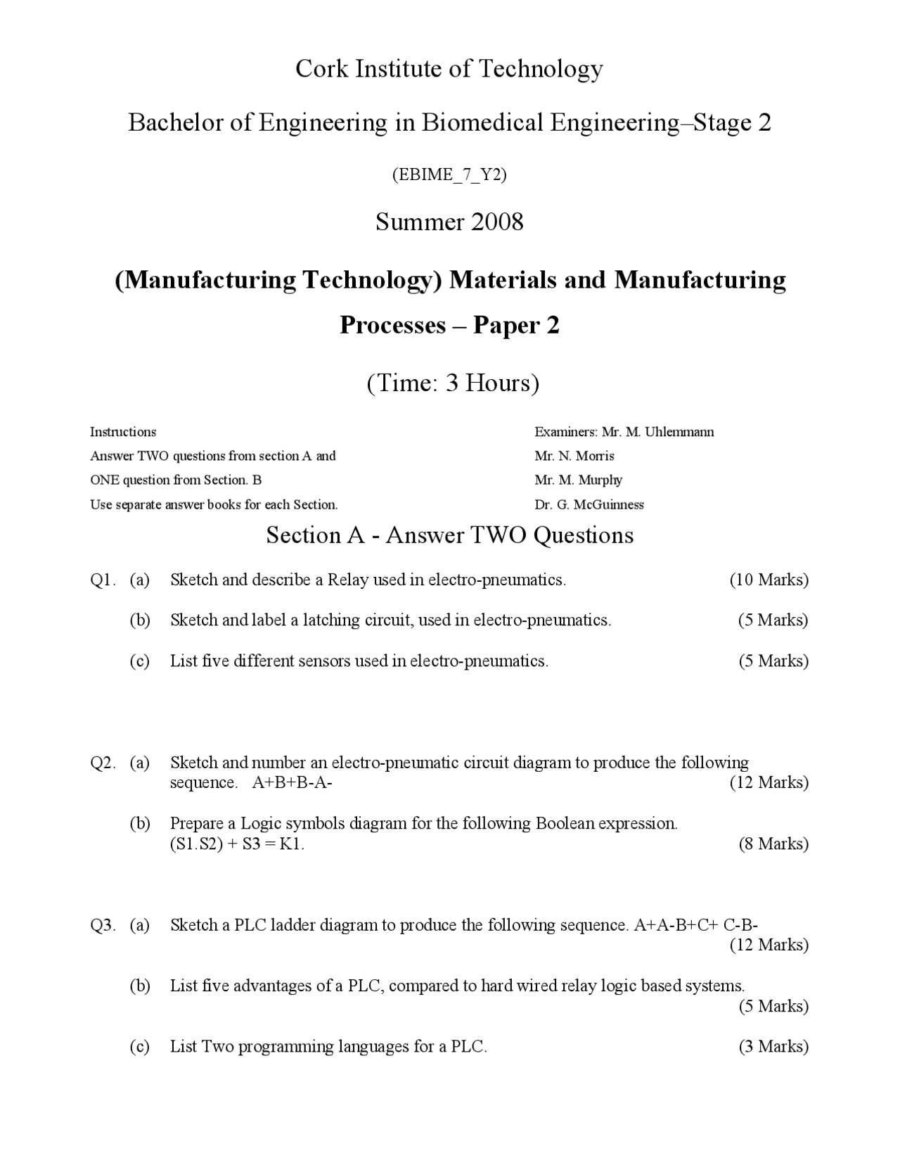 Indirect Extrusion - Materials and Manufacturing Process - Exam - Docsity