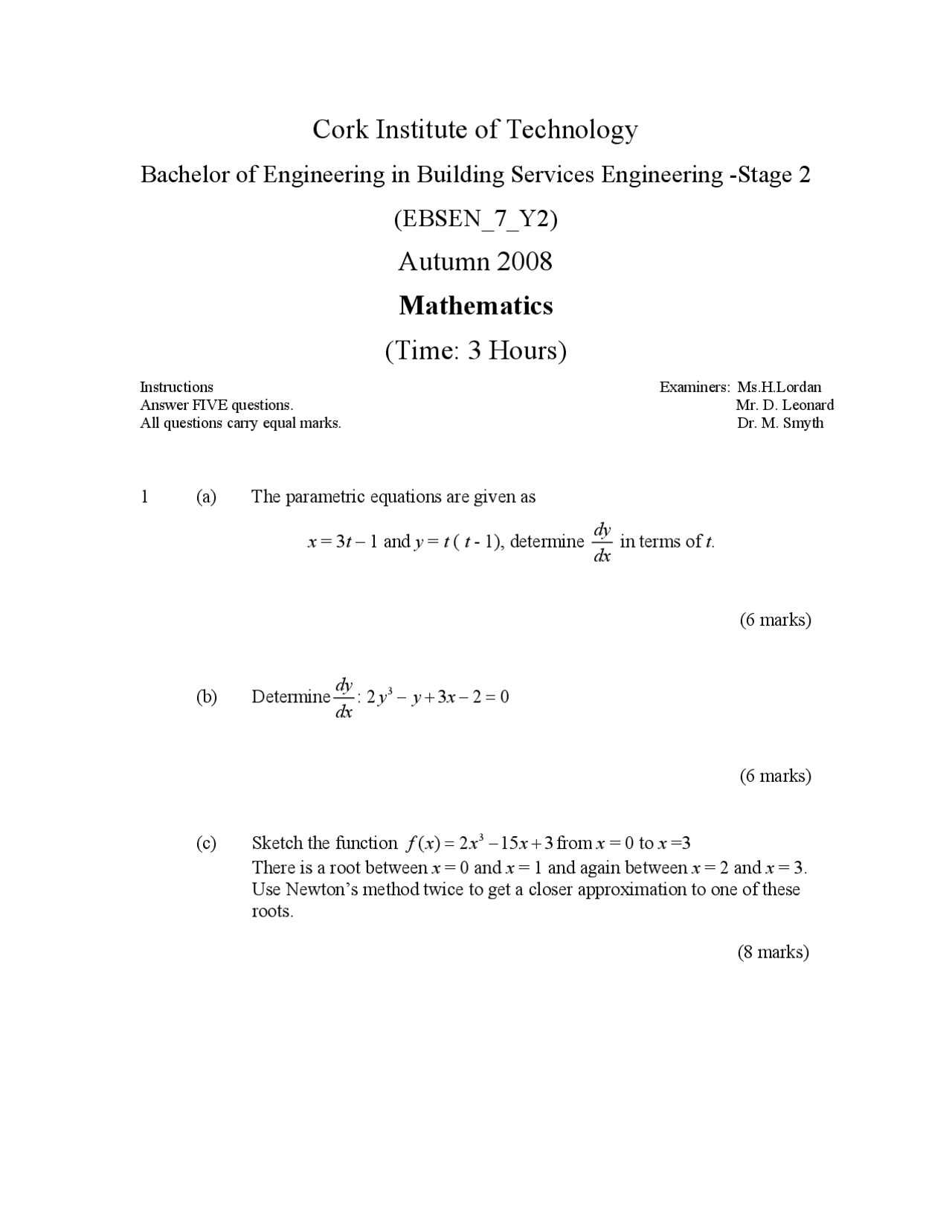 Sketch The Curve Mathematics Exam Docsity
