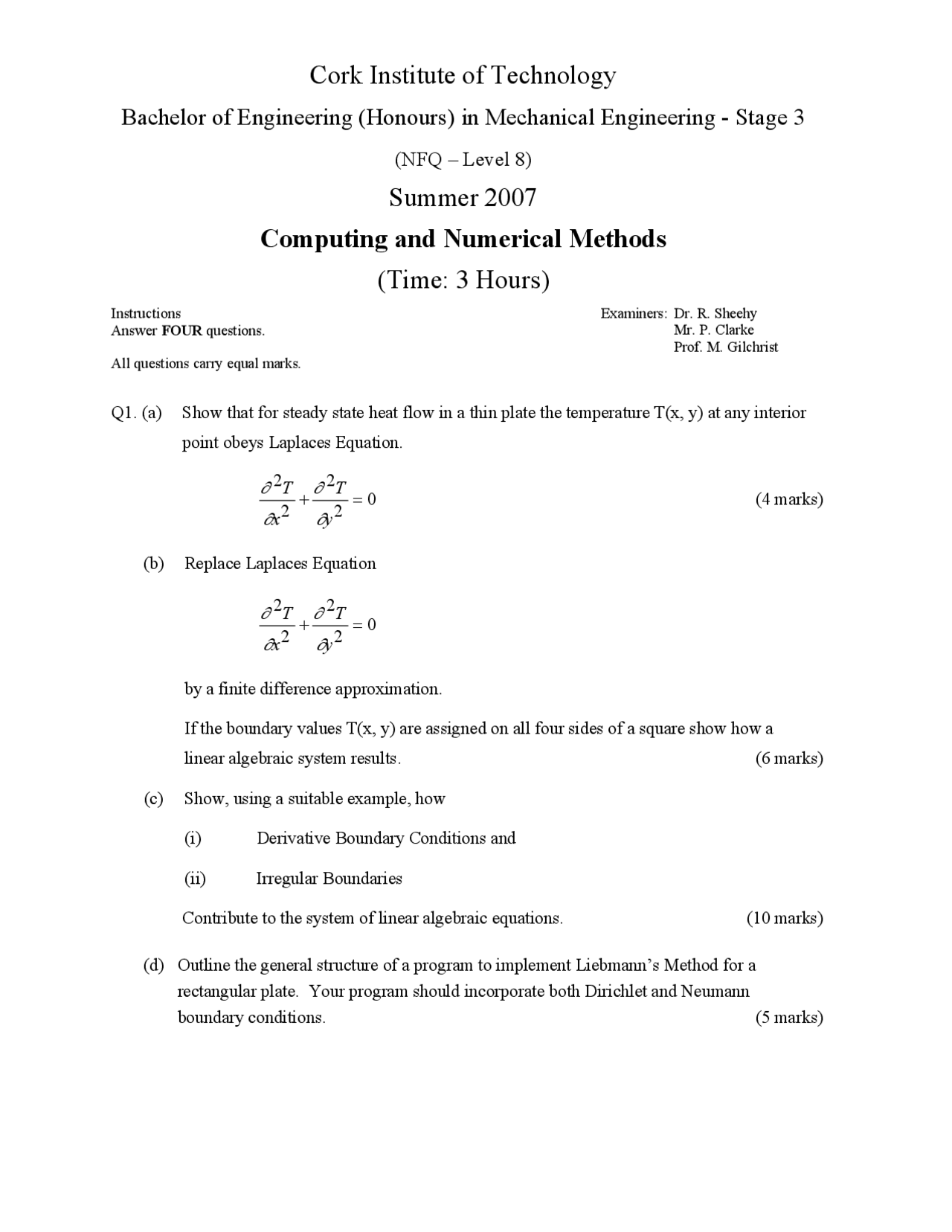 Linear Algebraic System Computing And Numerical Methods Exam Docsity