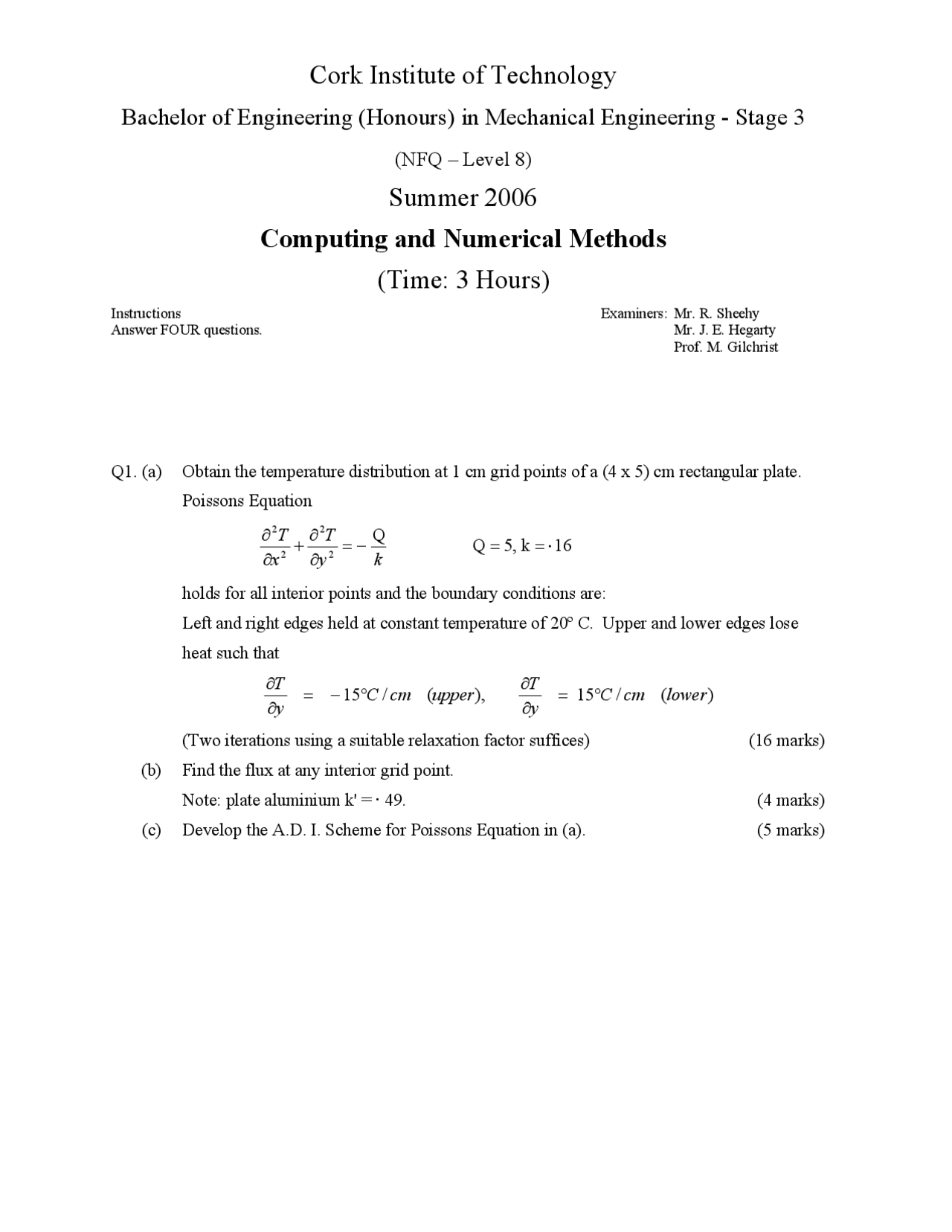 Boundary Value Problem Computing And Numerical Methods Exam Exams