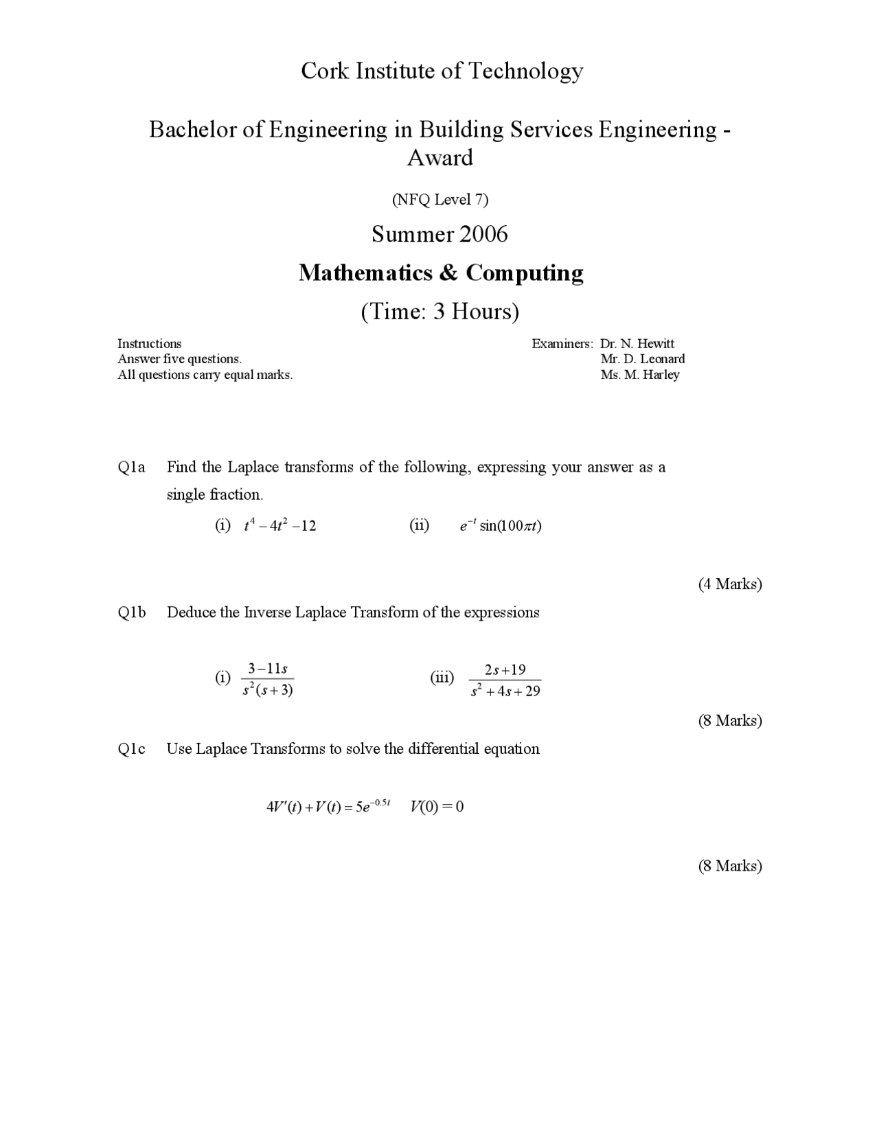 The Acceleration Mathematics And Computing Exam Docsity
