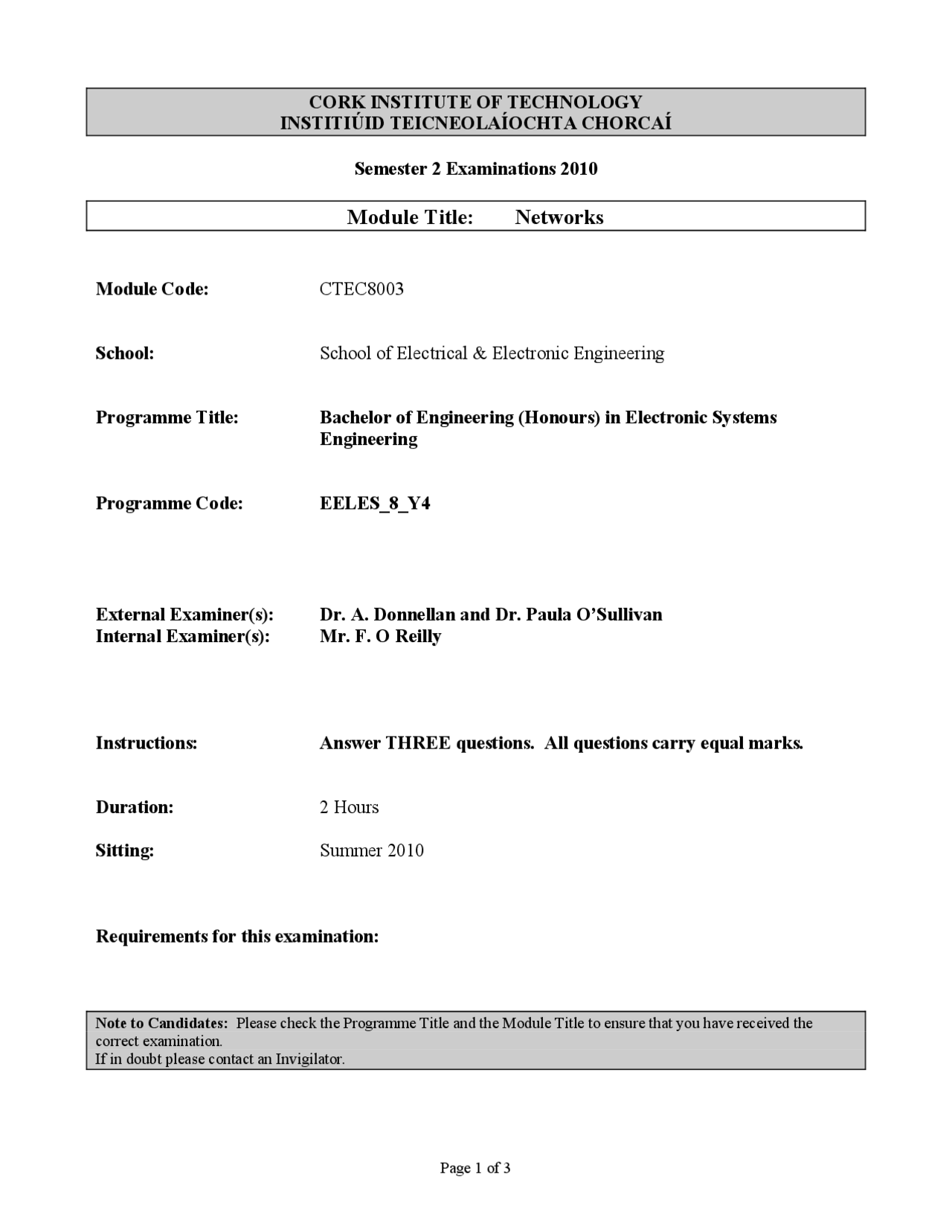 Output Data Rate - Networks - Exam - Docsity