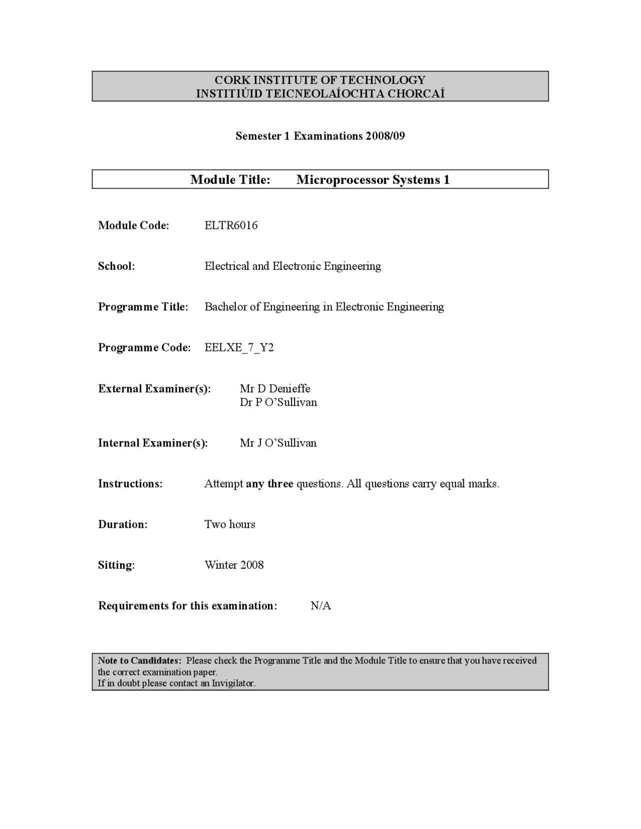 Twos Complement Microprocessor Systems Exam Docsity