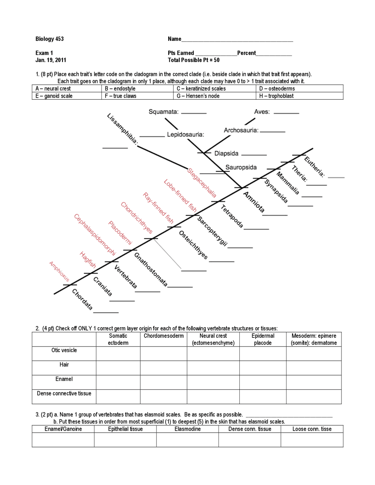 Ornamental Structures Comparative Vertebrate Anatomy Exam Docsity