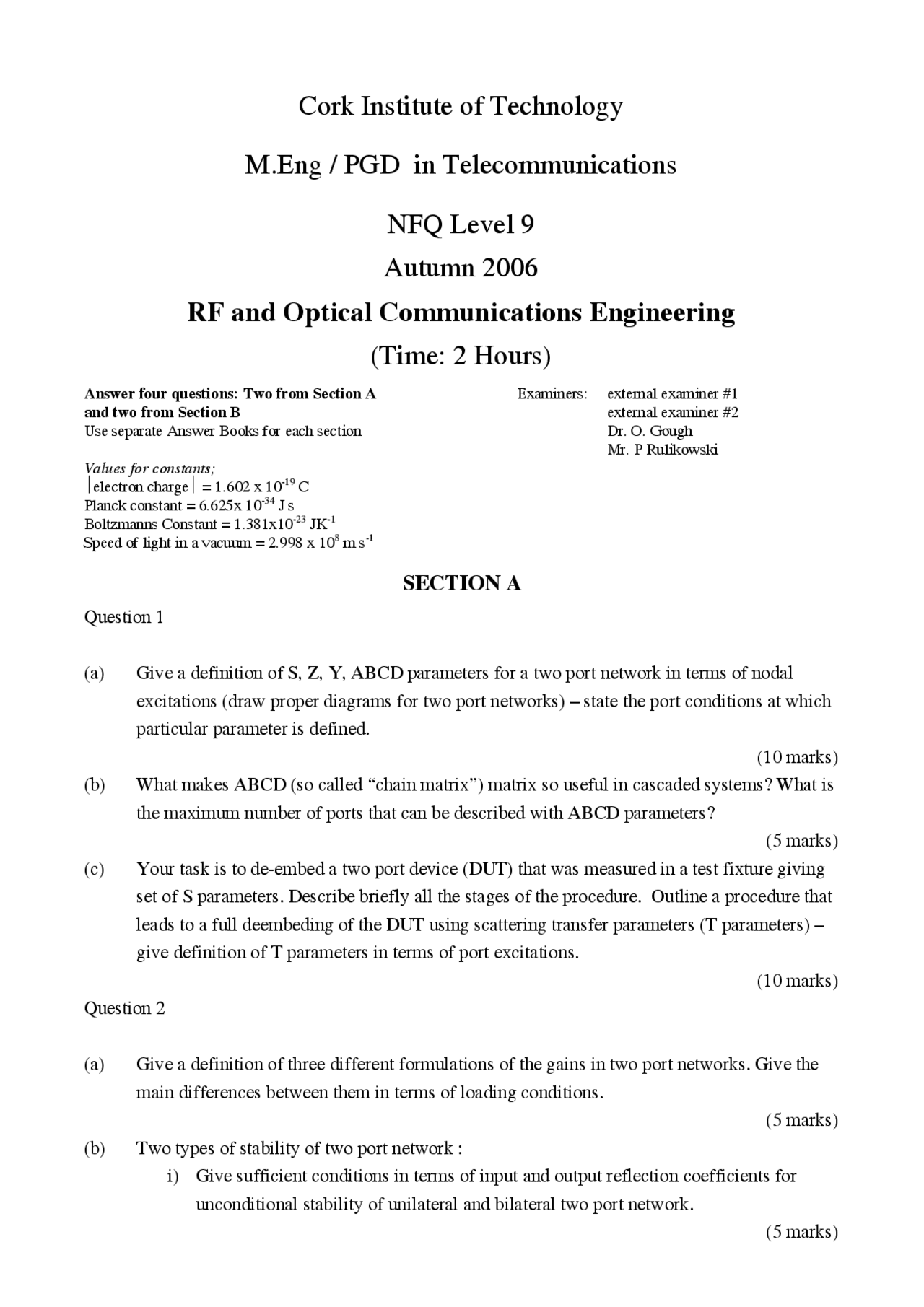 Microwave Amplifiers - RF and Optical Communications Engineering 001 ...