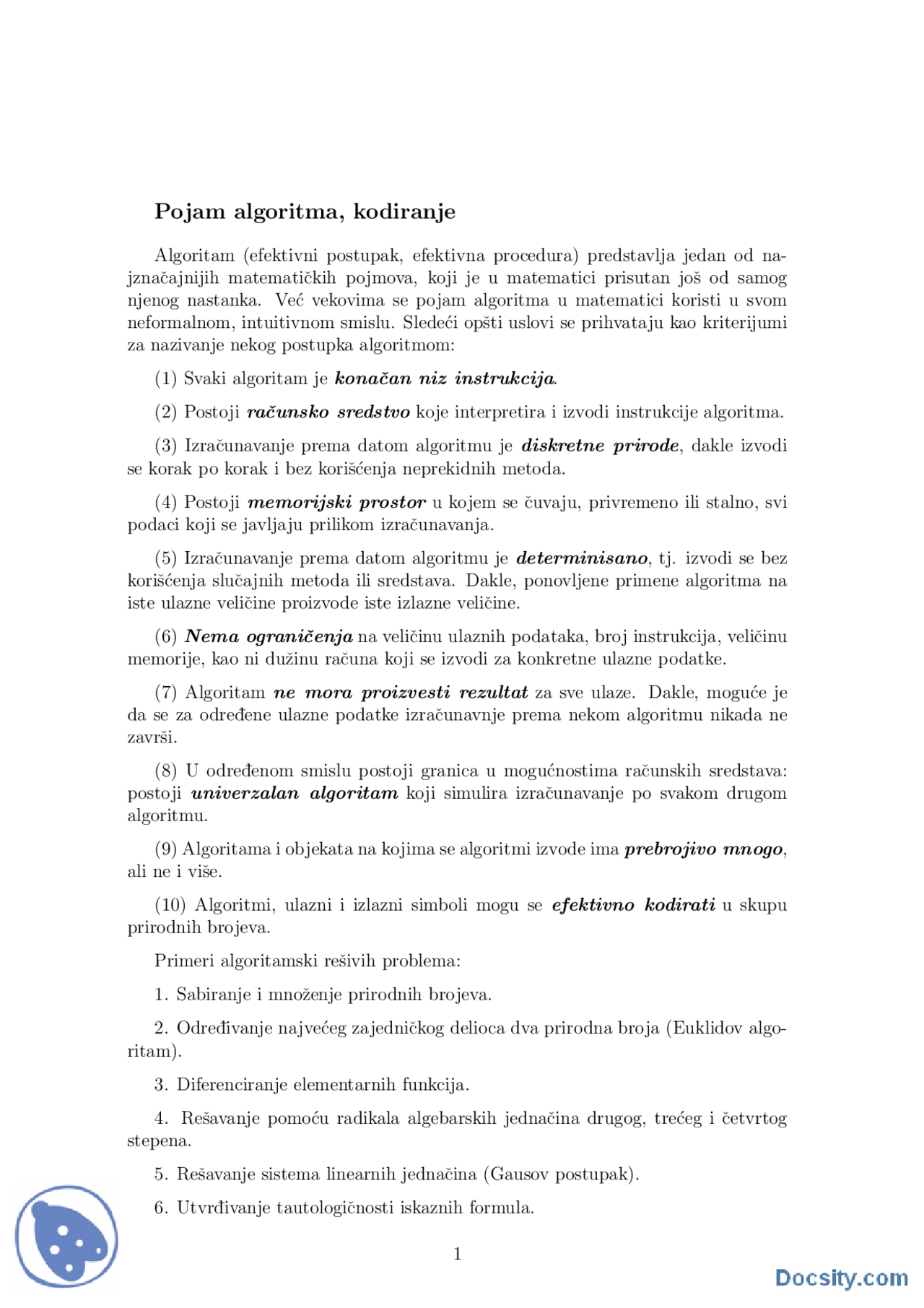 Algoritmi Beleske Teorijske Osnove Informatike 1 Informatika Beleške