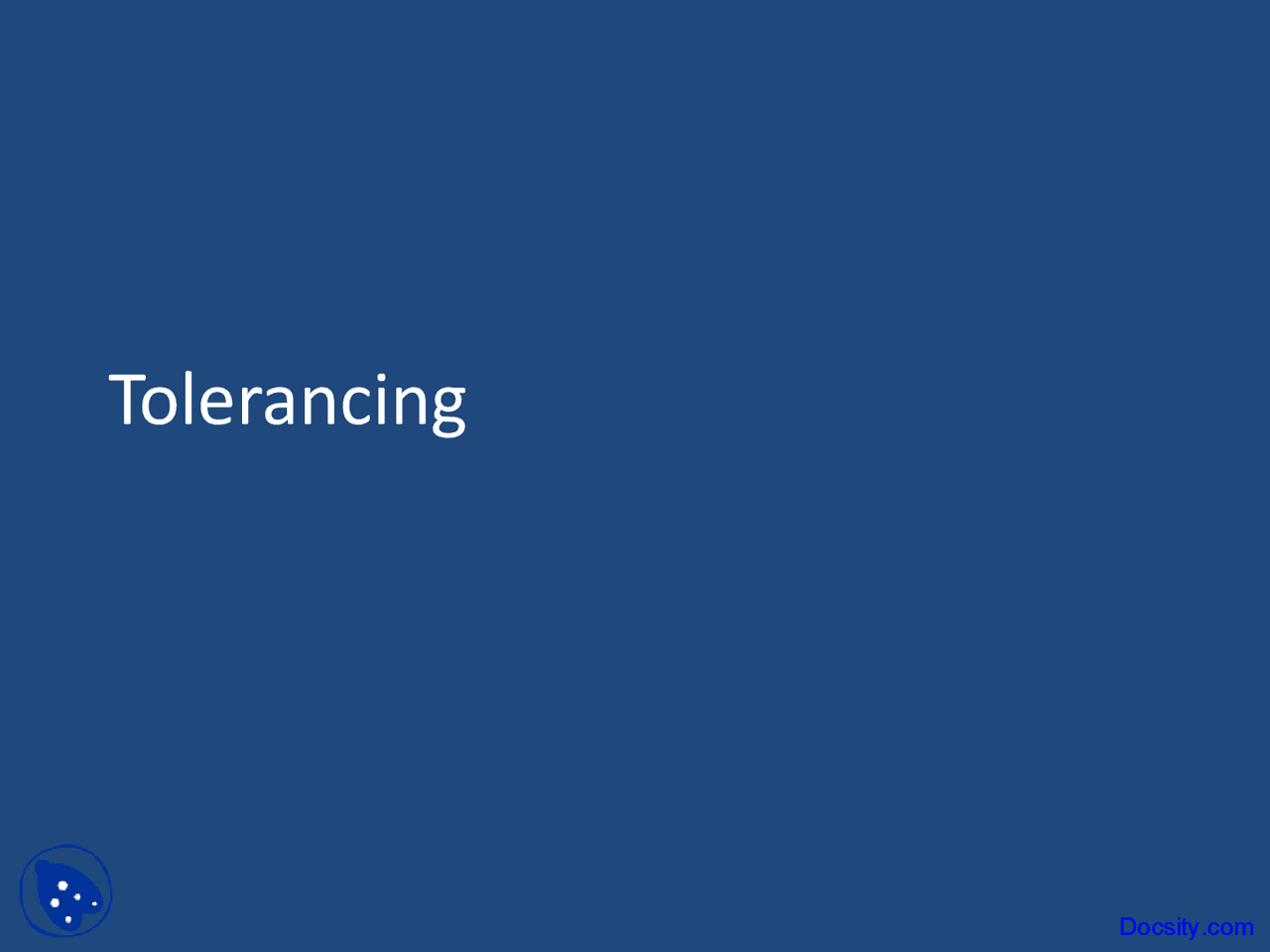 Tolerancing Engineering Graphics Lecture Slides Docsity