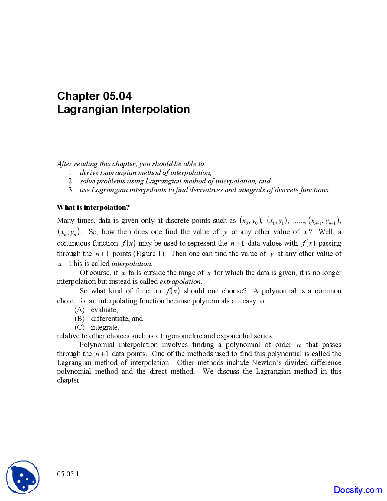 Lagrangian Interpolation Numerical Analysis Solved Exam Exams